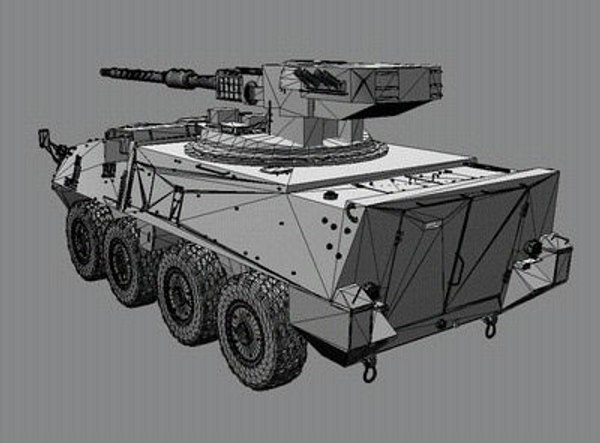 armored lav iii 3d model