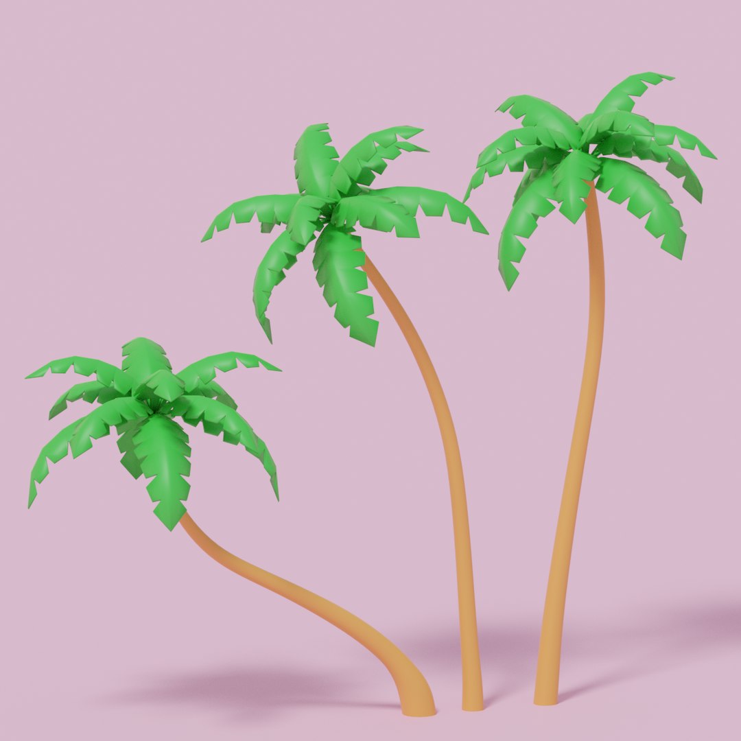 Cartoon Palm Tree 3D Model - TurboSquid 2325355