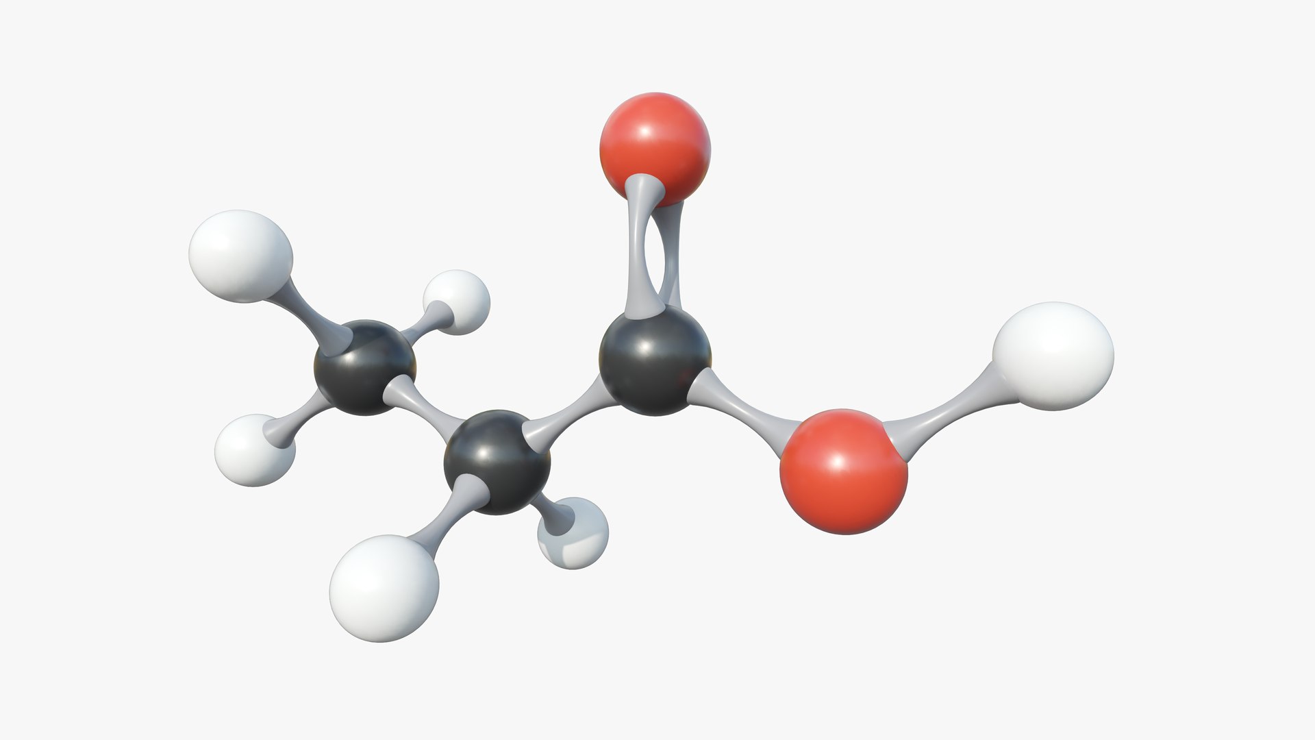 Propionic Acid Molecule With PBR 4K 8K 3D Model - TurboSquid 1945388