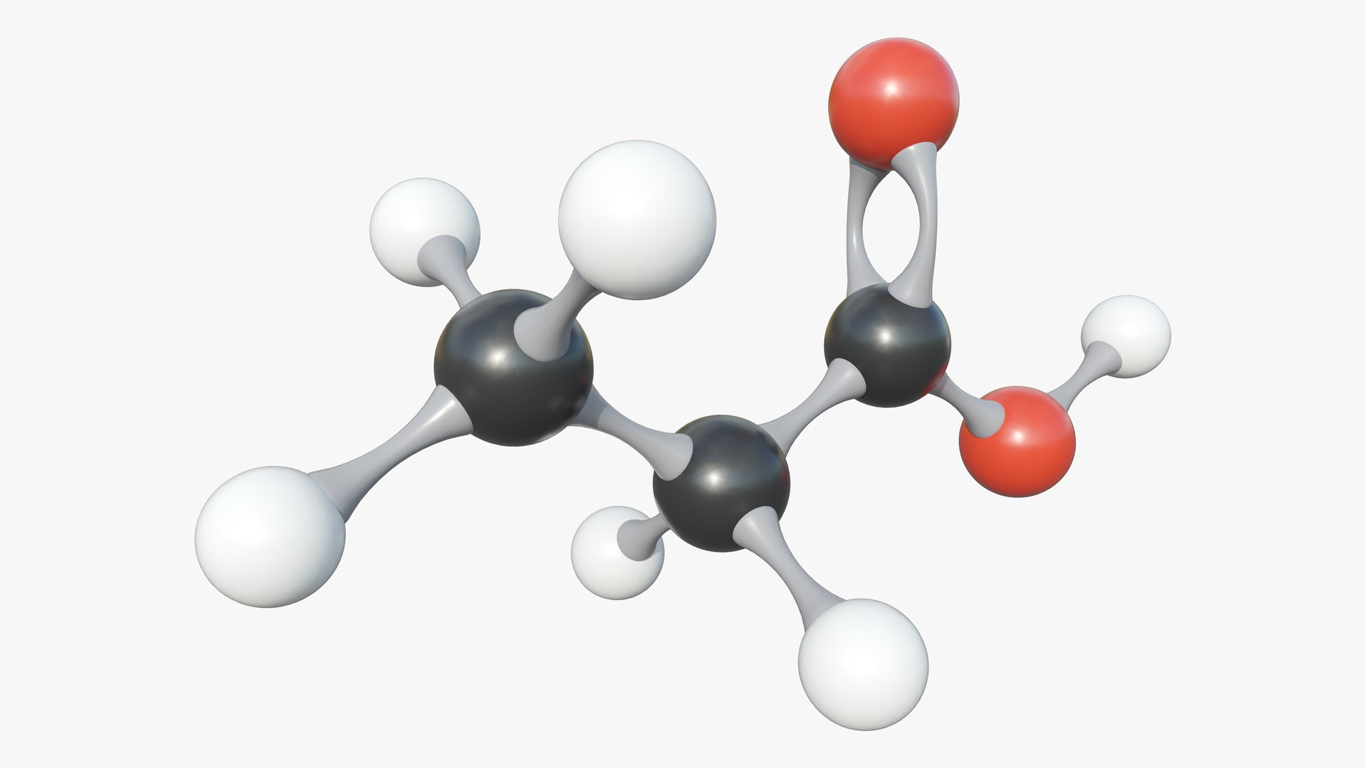 Propionic Acid Molecule With PBR 4K 8K 3D Model - TurboSquid 1945388