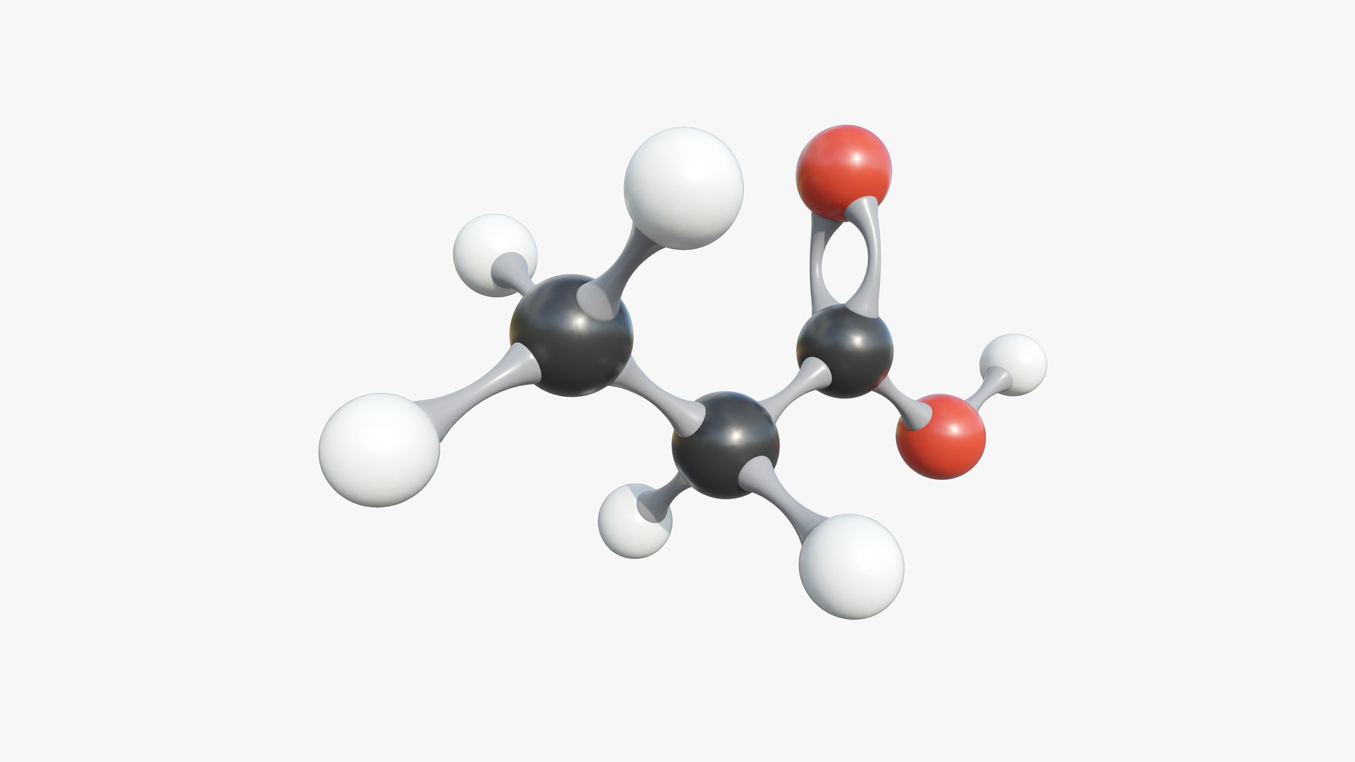 Propionic Acid Molecule With PBR 4K 8K 3D Model - TurboSquid 1945388