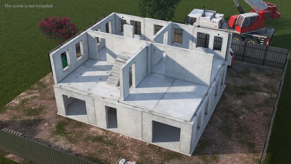 3D model Precast Concrete Panel House - TurboSquid 1796034