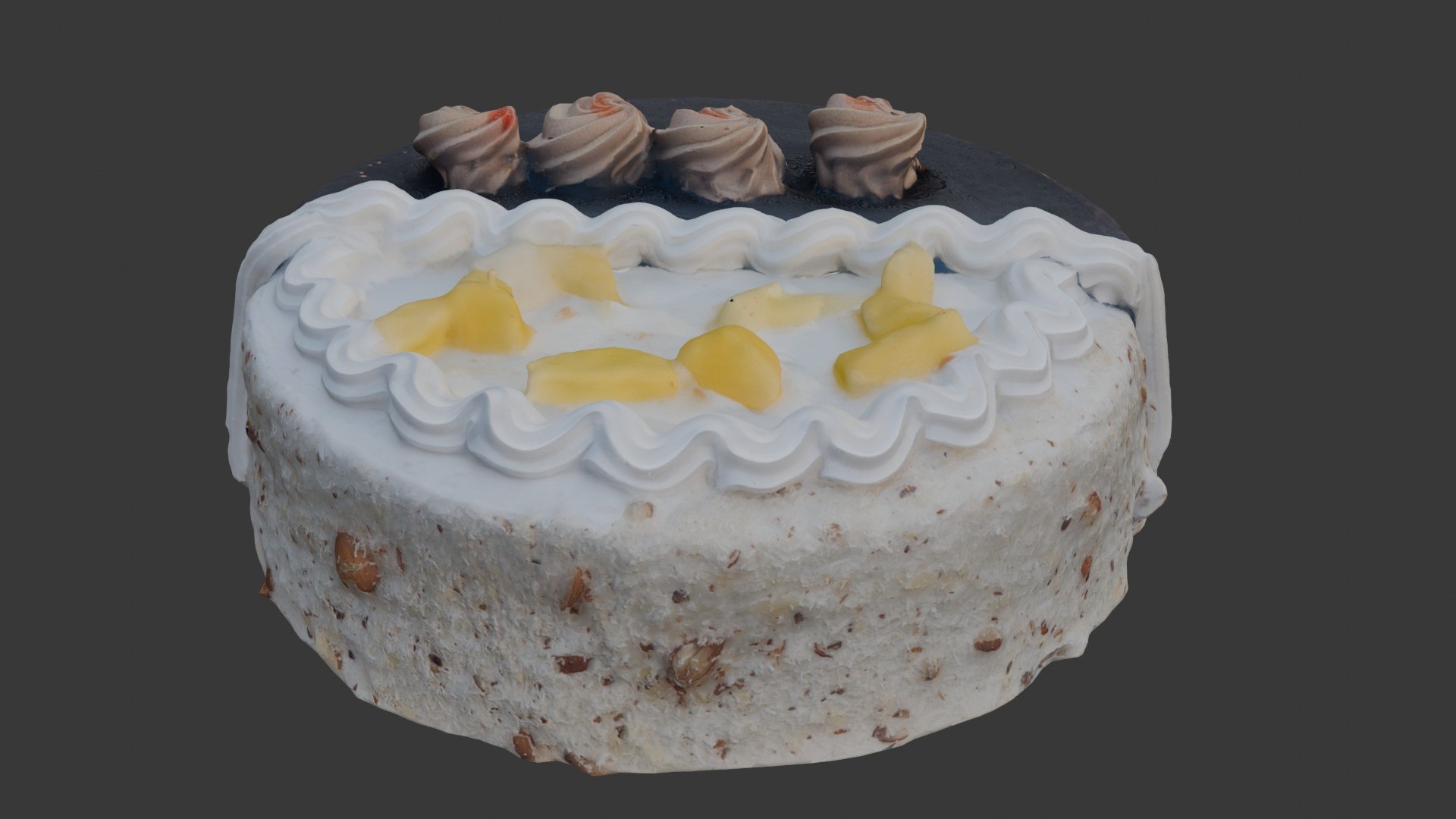 3D Model Realistic Chocolate And Vanilla Cake - TurboSquid 2396196