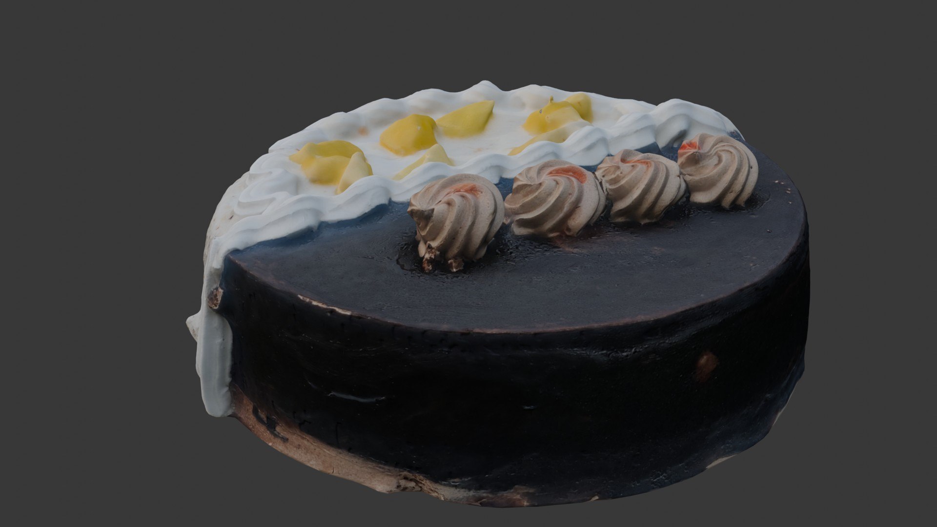 3D Model Realistic Chocolate And Vanilla Cake - TurboSquid 2396196
