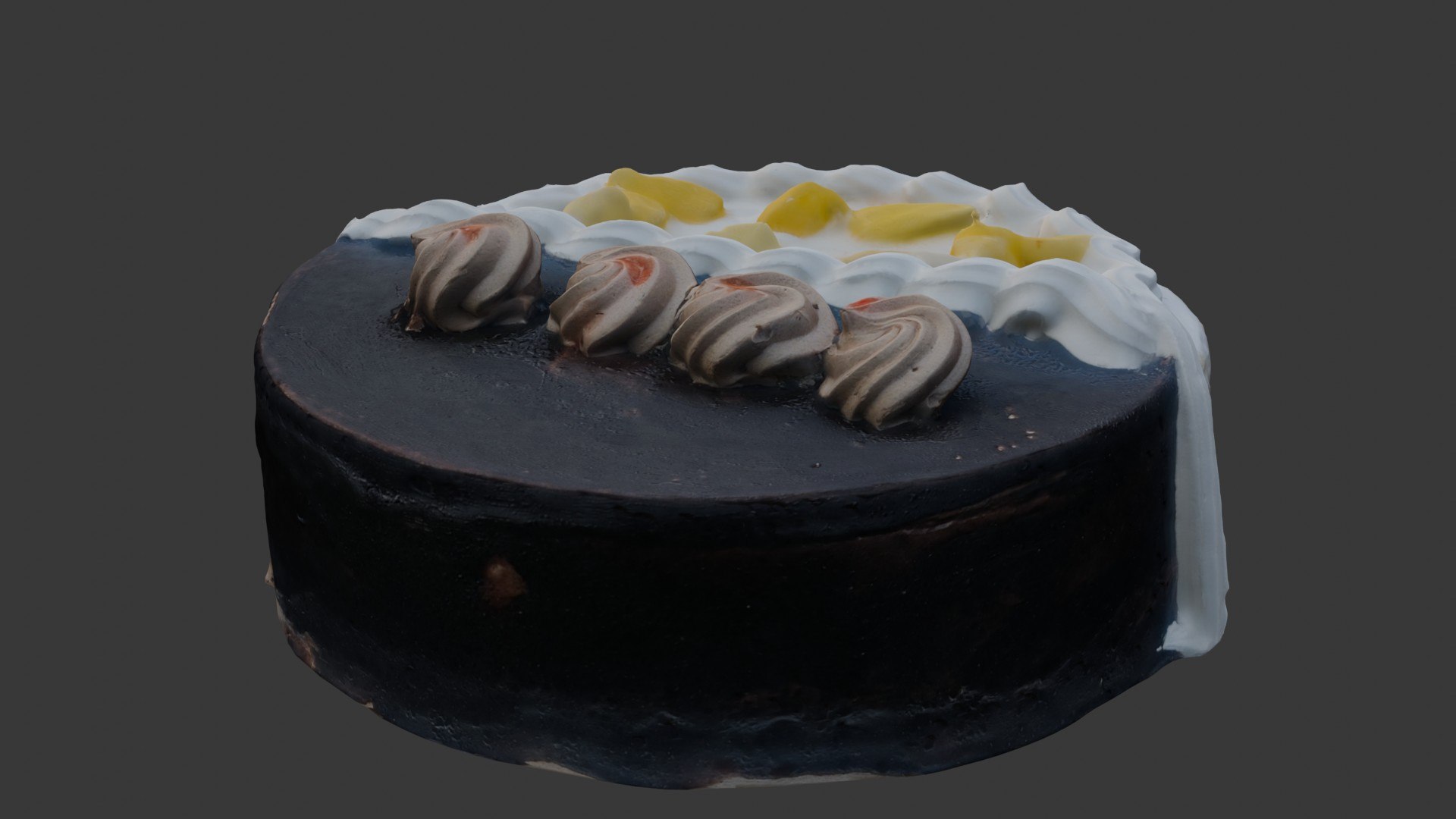 3D Model Realistic Chocolate And Vanilla Cake - TurboSquid 2396196