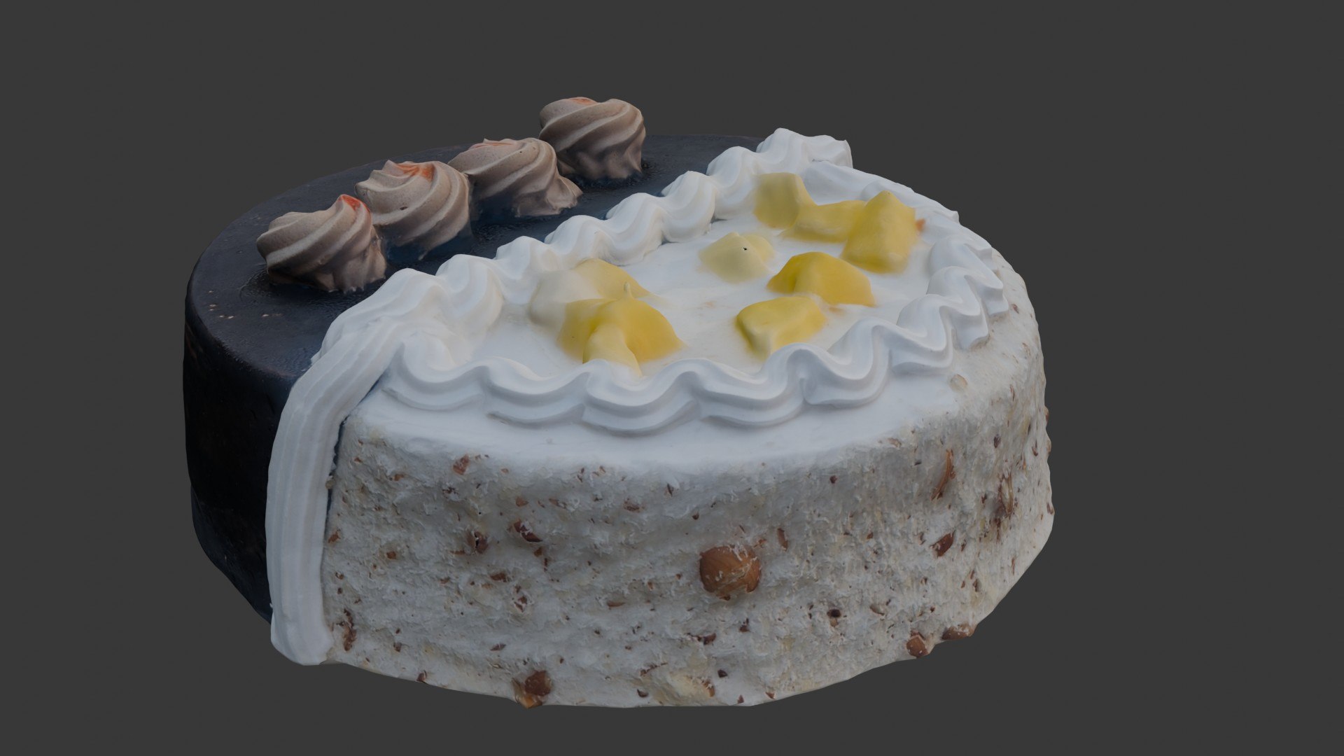 3D Model Realistic Chocolate And Vanilla Cake - TurboSquid 2396196