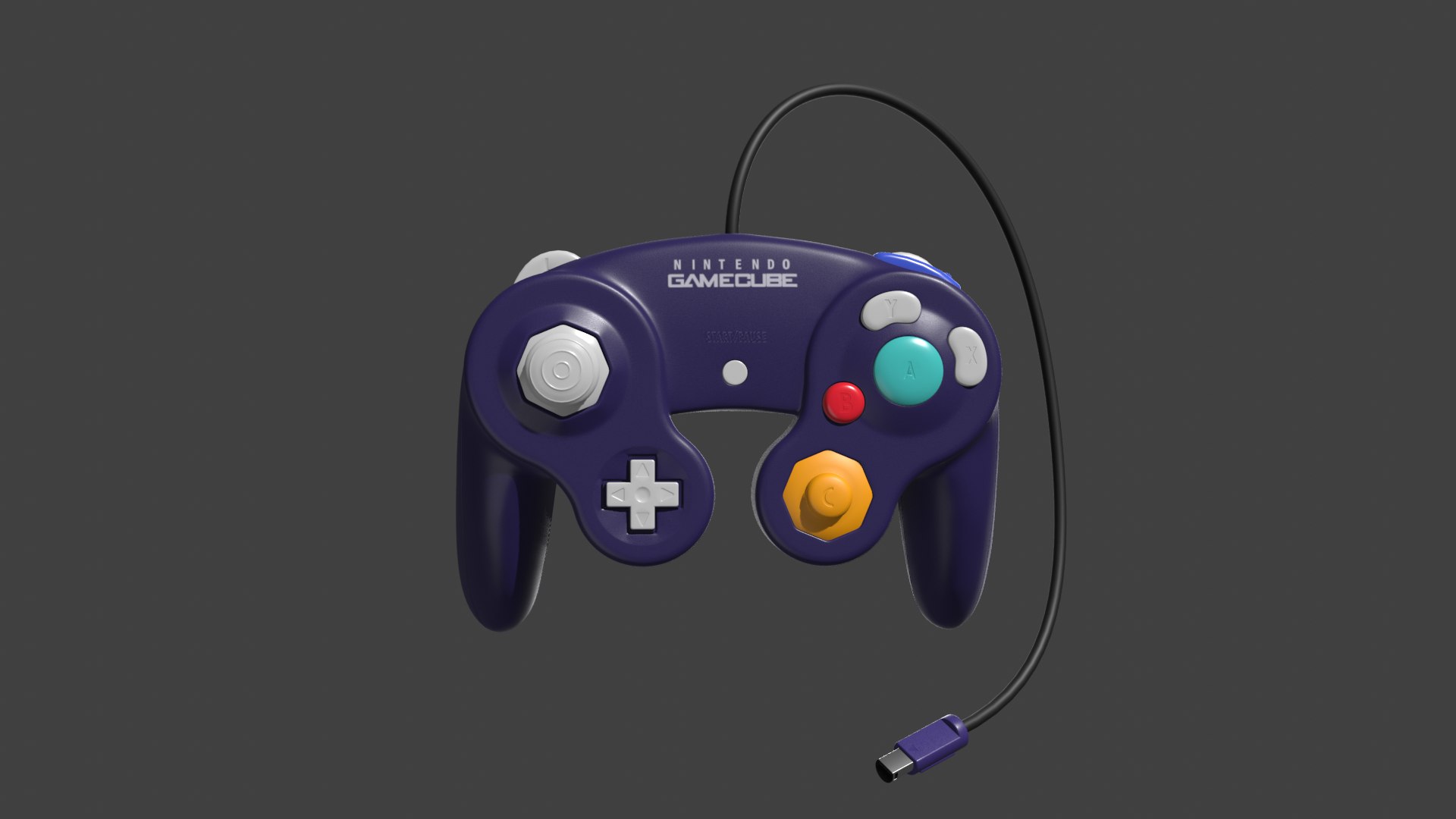 3D Nintendo GameCube Controller - Black And Purple - TurboSquid 1972306