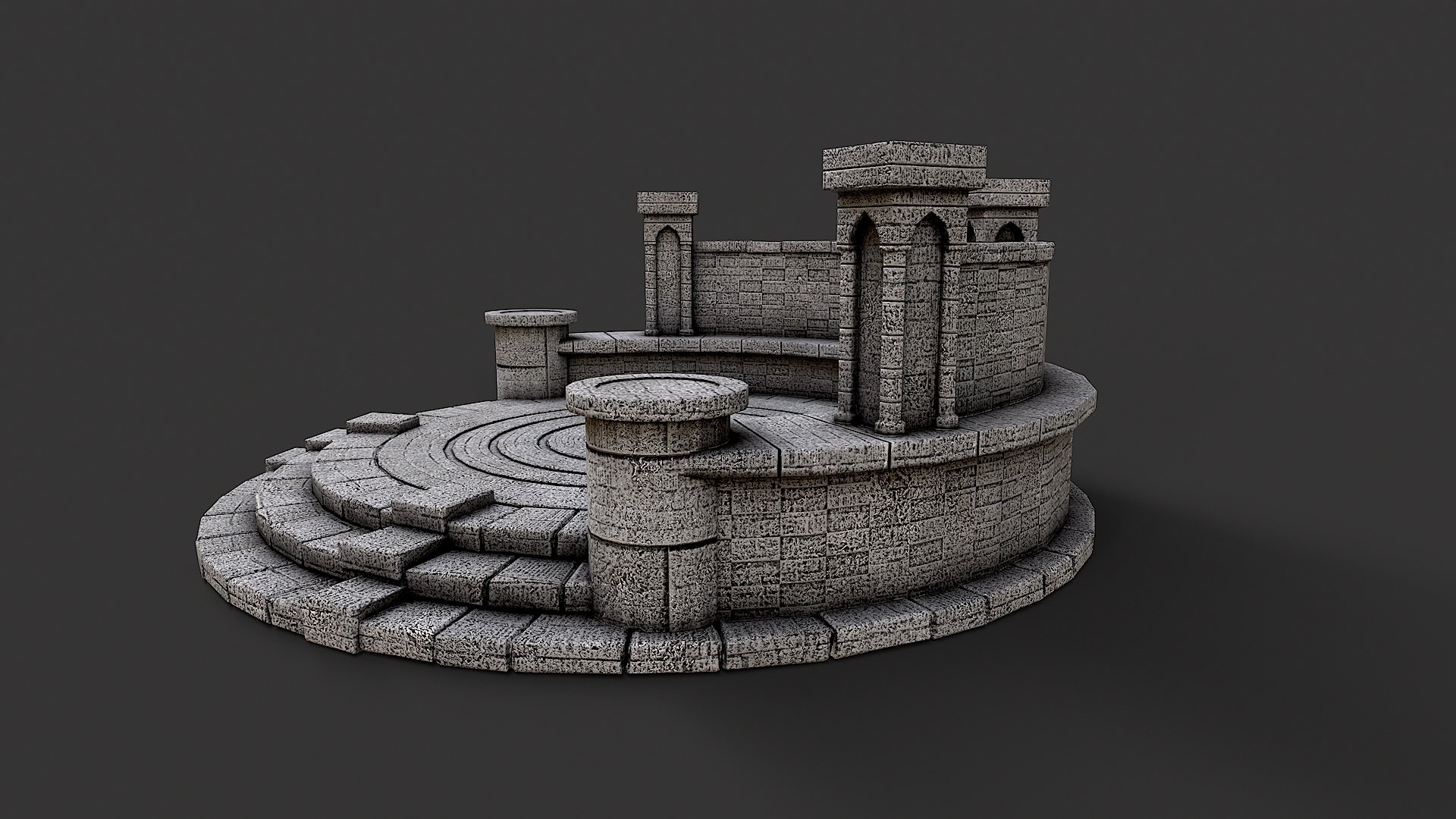 Ancient Circular Stone Platform Altar Collection 3D - TurboSquid 2360068