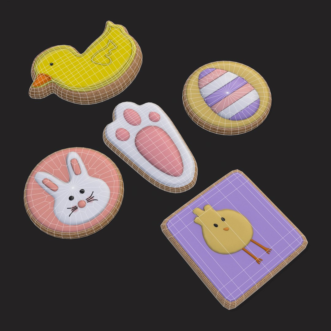 3D Easter Sugar Cookies - TurboSquid 1884016
