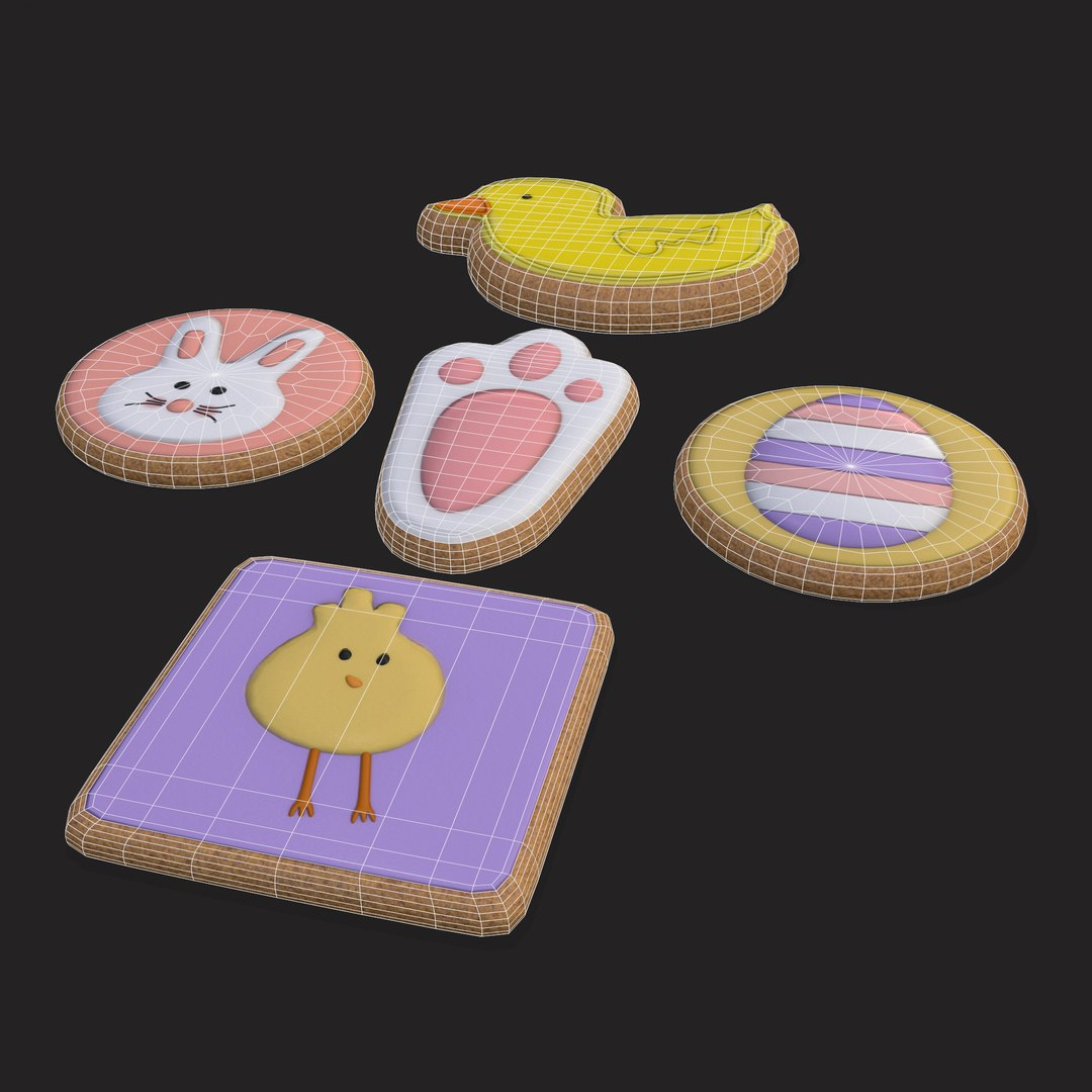 3D Easter Sugar Cookies - TurboSquid 1884016