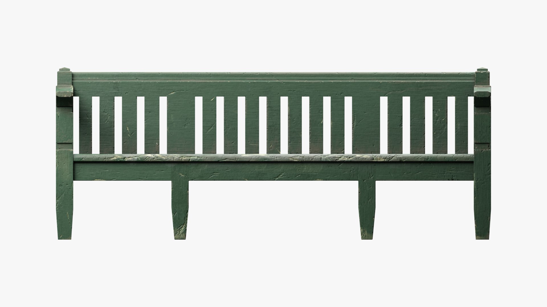 Green Wooden Bench 3D Model - TurboSquid 2154823