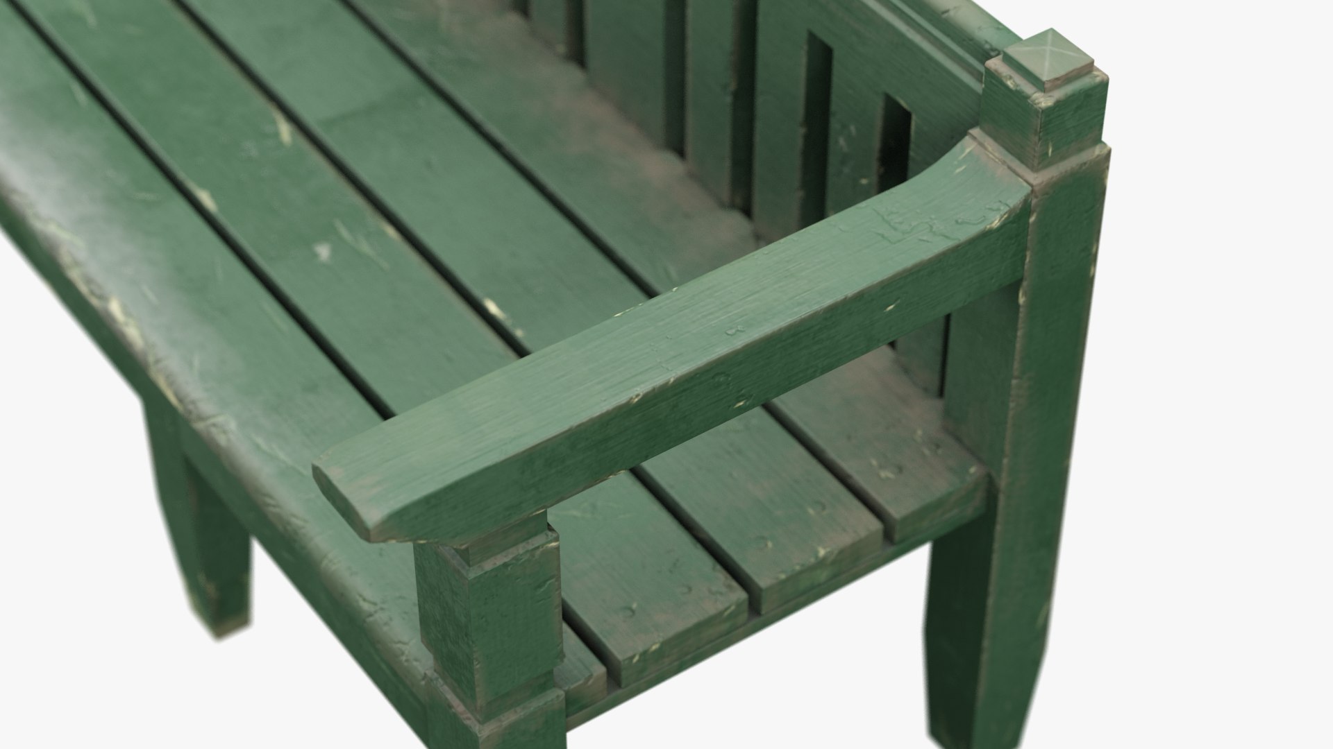 Green Wooden Bench 3D Model - TurboSquid 2154823
