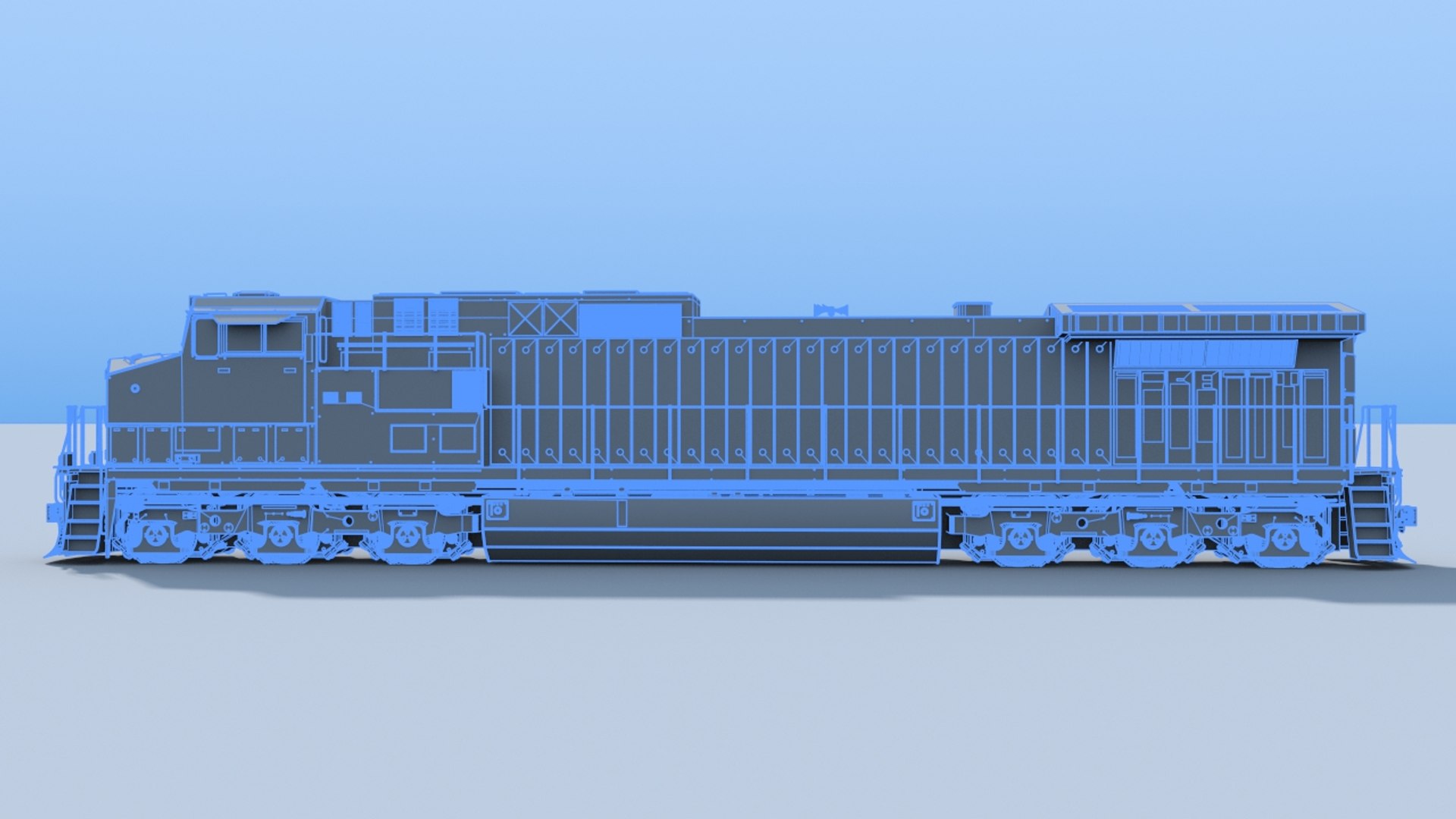 9-c44w Locomotive 3d Obj