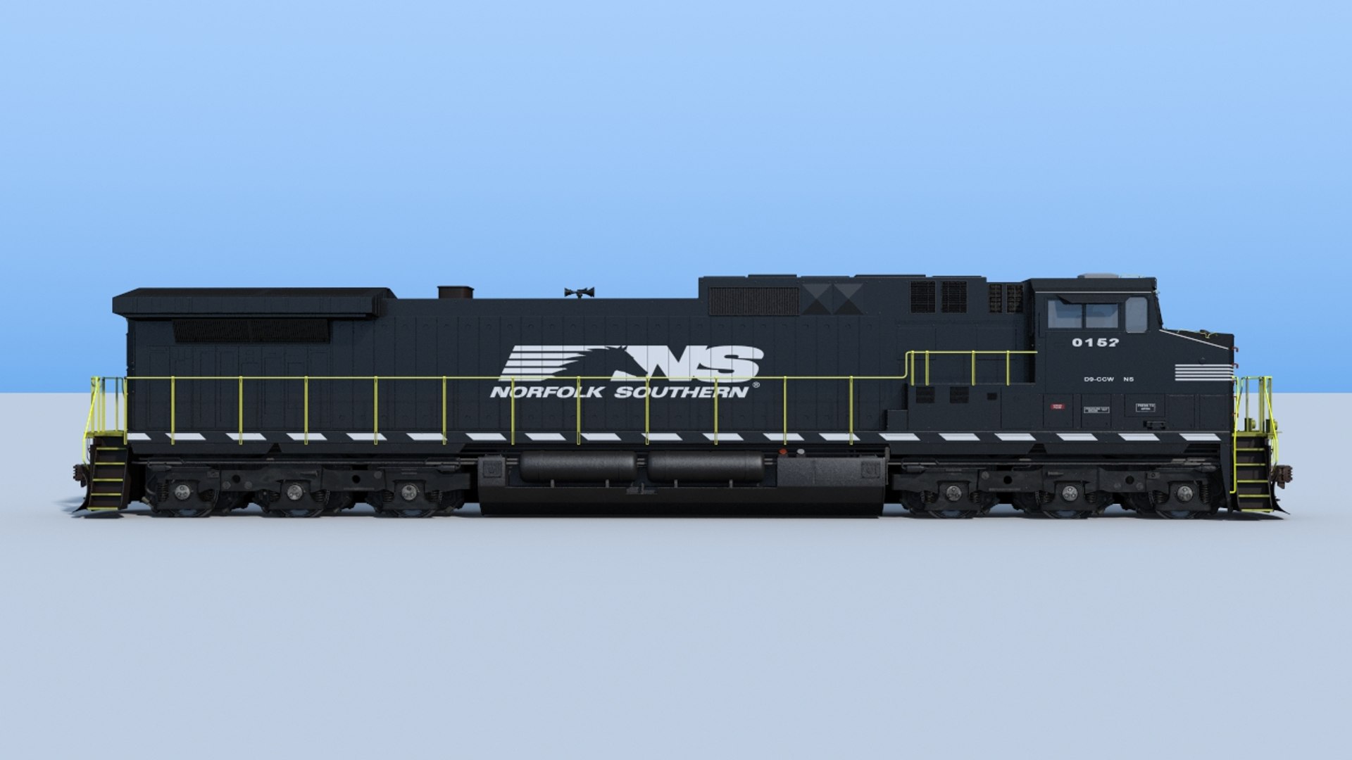 9-c44w Locomotive 3d Obj