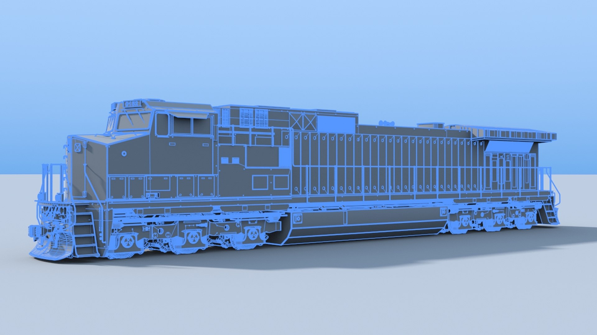 9-c44w Locomotive 3d Obj