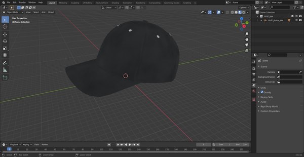 3d model baseball hat 3