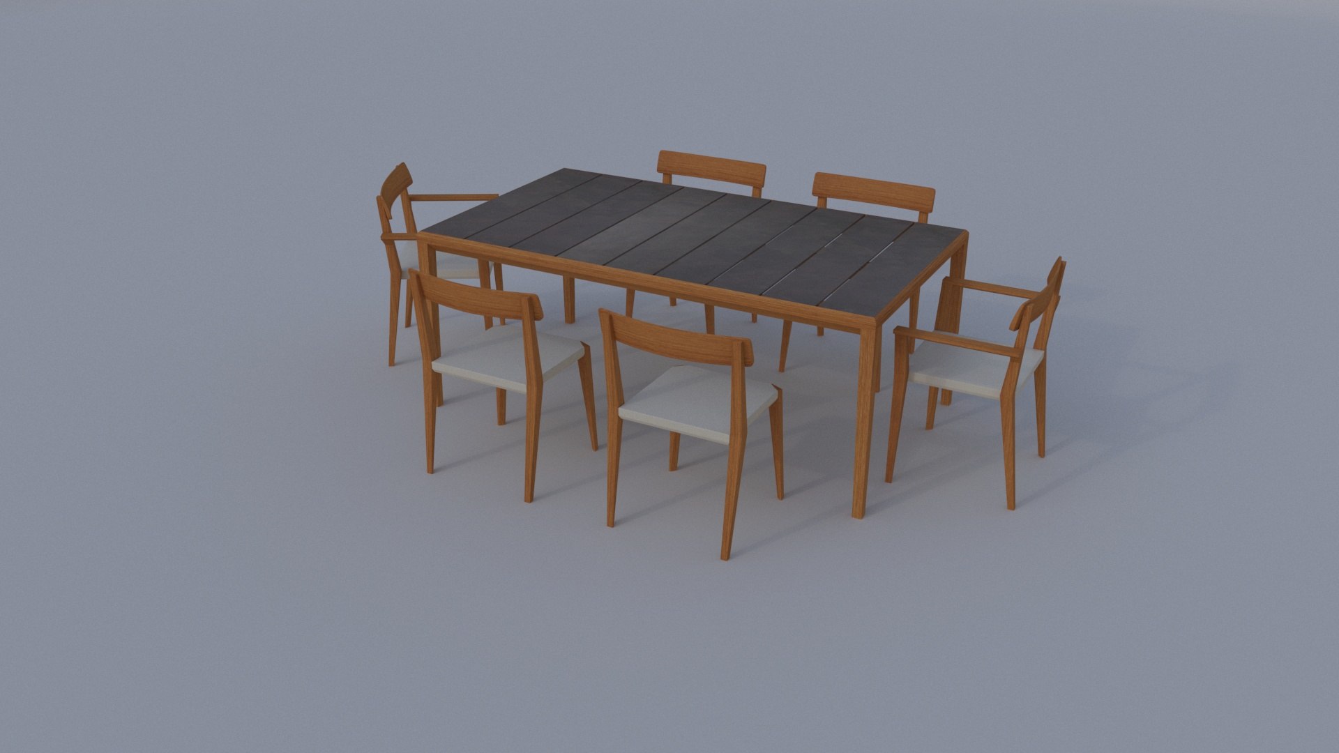 3D Roda_teka_table_chairs Model - TurboSquid 2312886