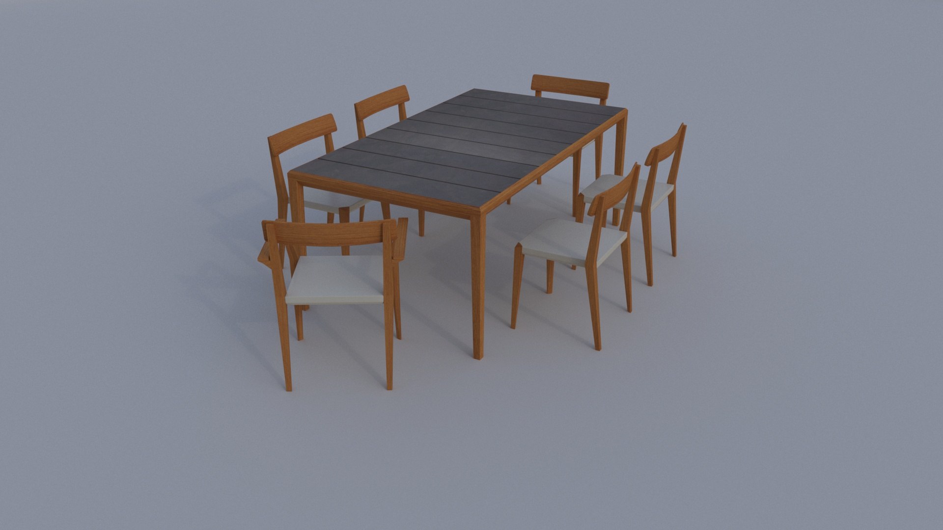 3D Roda_teka_table_chairs Model - TurboSquid 2312886