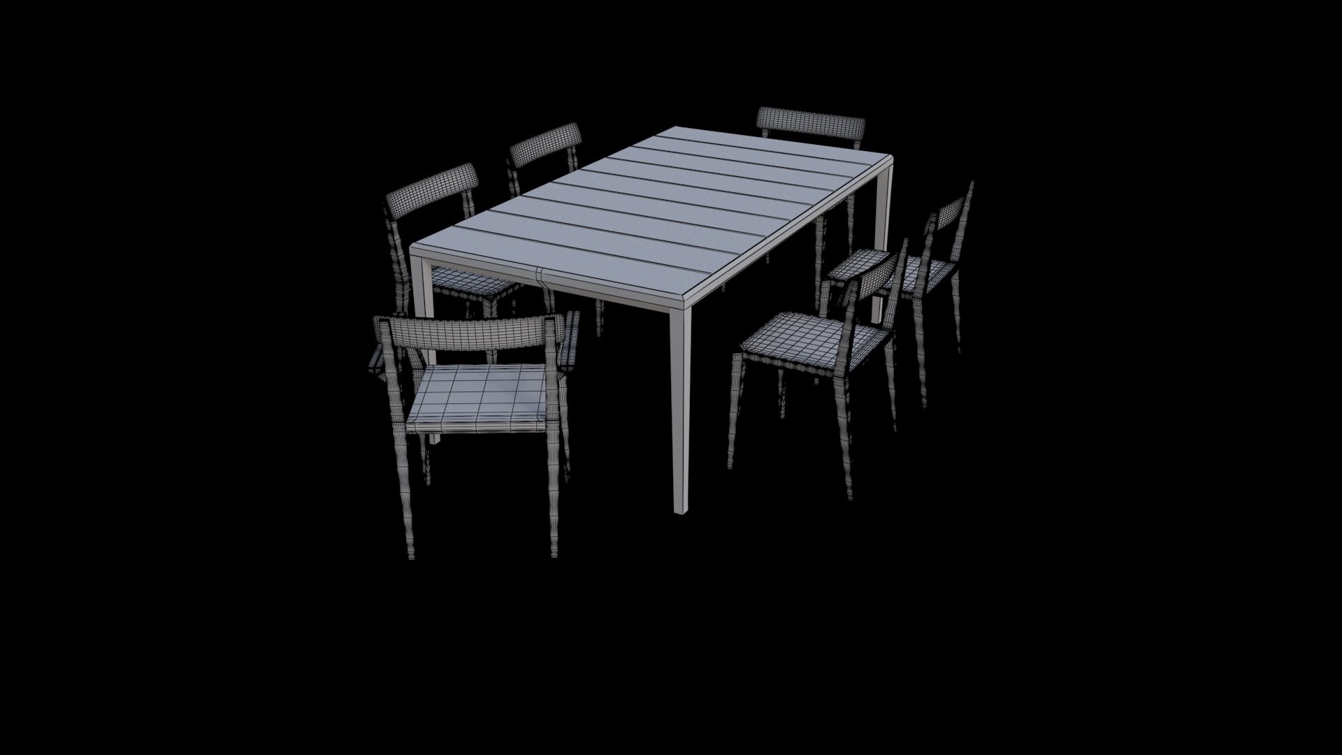 3D Roda_teka_table_chairs Model - TurboSquid 2312886