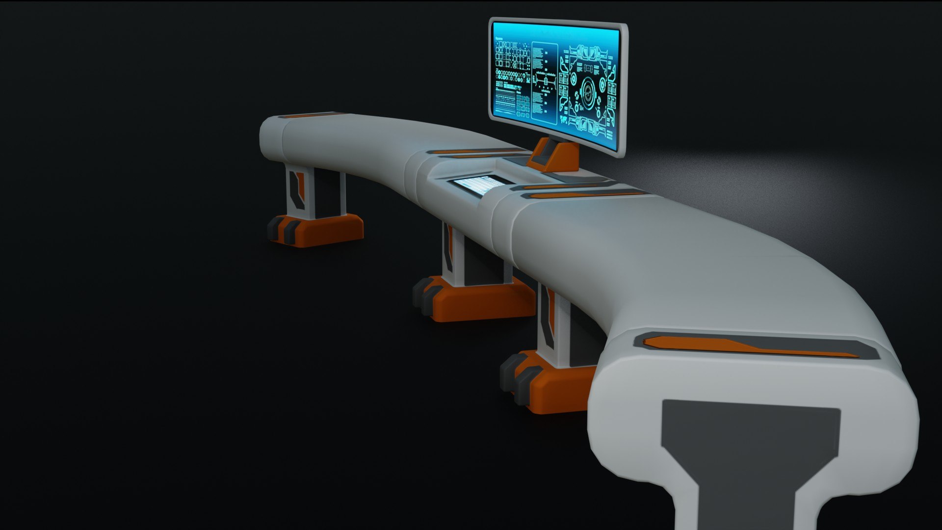 3D Sci-fi Workspace - Low Poly - Game Ready - PBR - TurboSquid 2288852