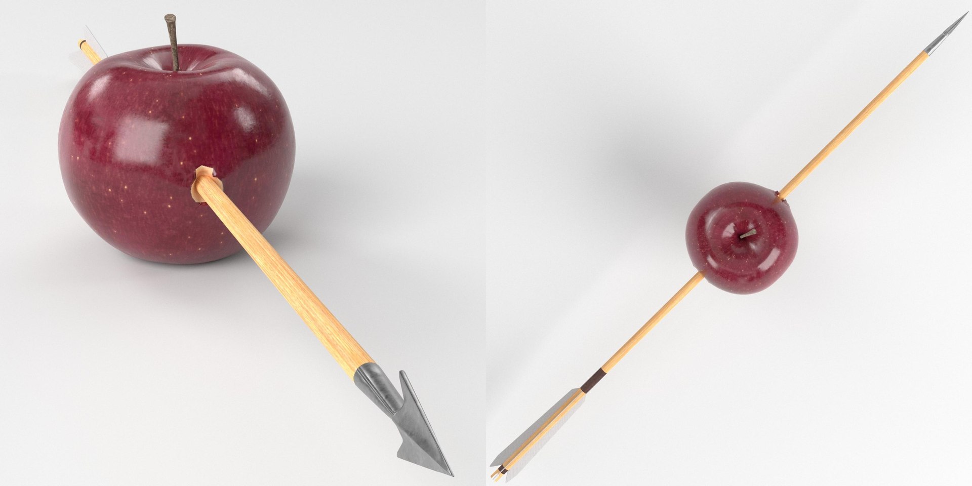 Arrow Through Apple 3D Model - TurboSquid 2064003