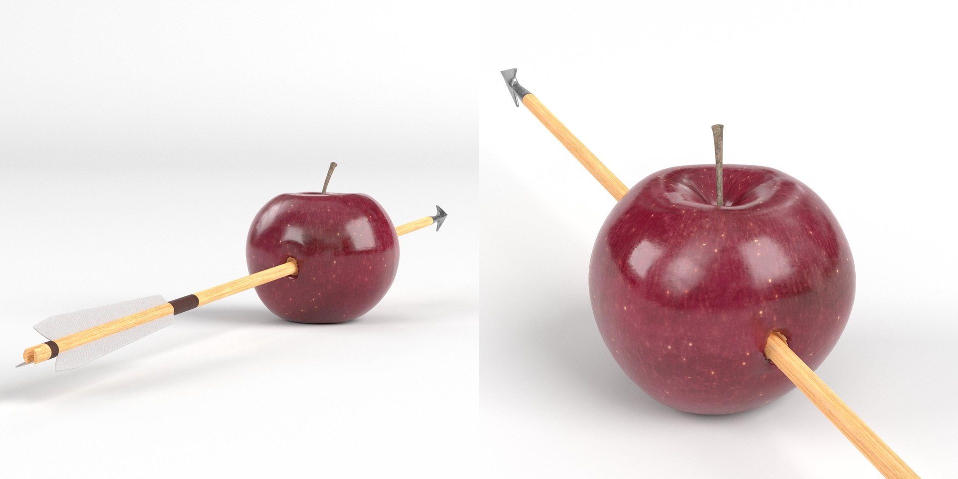 Arrow Through Apple 3D Model - TurboSquid 2064003