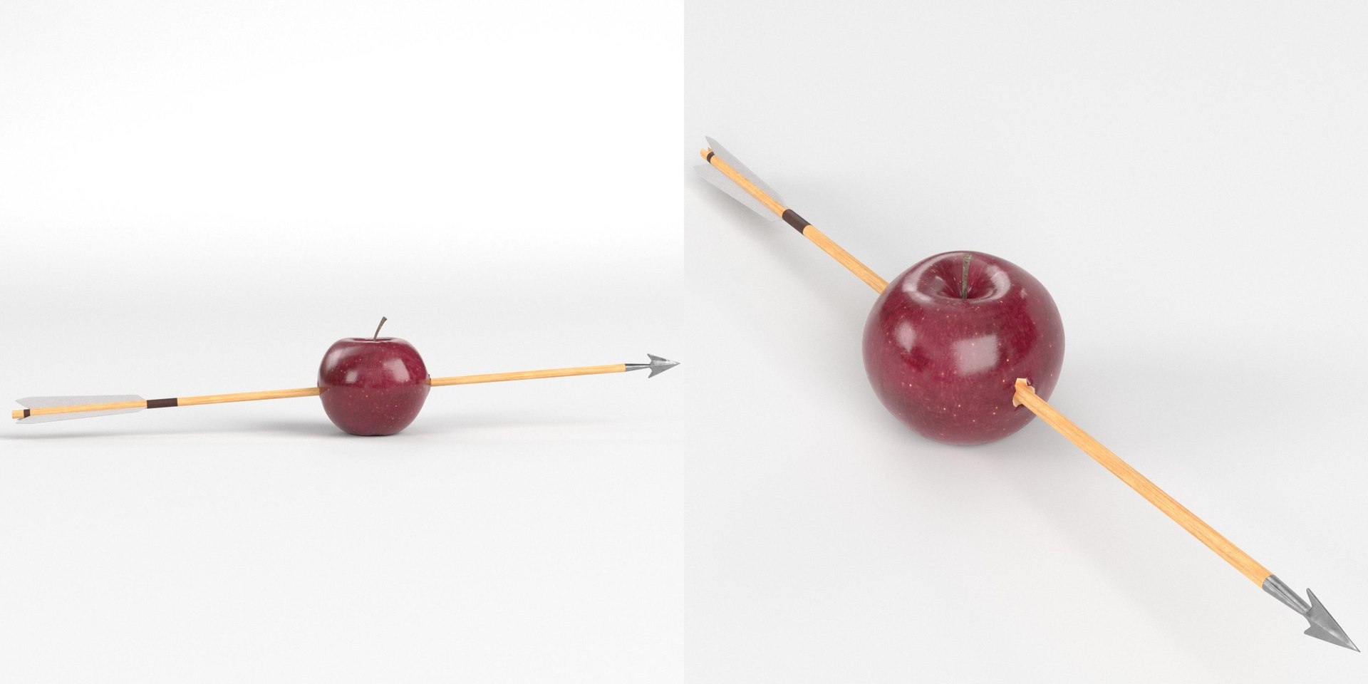 Arrow Through Apple 3D Model - TurboSquid 2064003