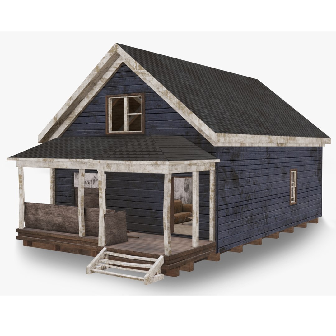 3D Abandoned Poor House With Interior - TurboSquid 1788722
