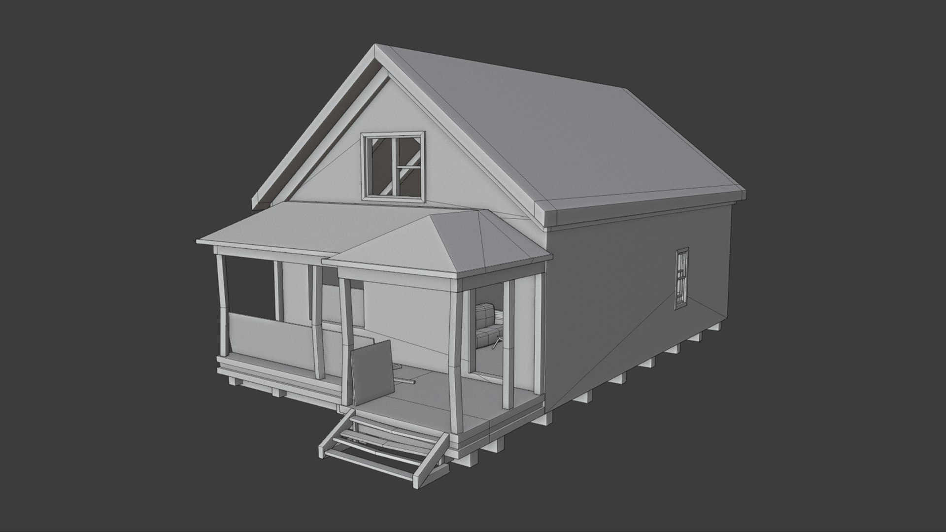 3D Abandoned Poor House With Interior - TurboSquid 1788722