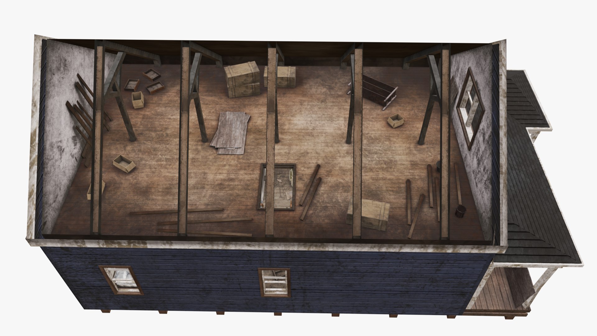 3D Abandoned Poor House With Interior - TurboSquid 1788722