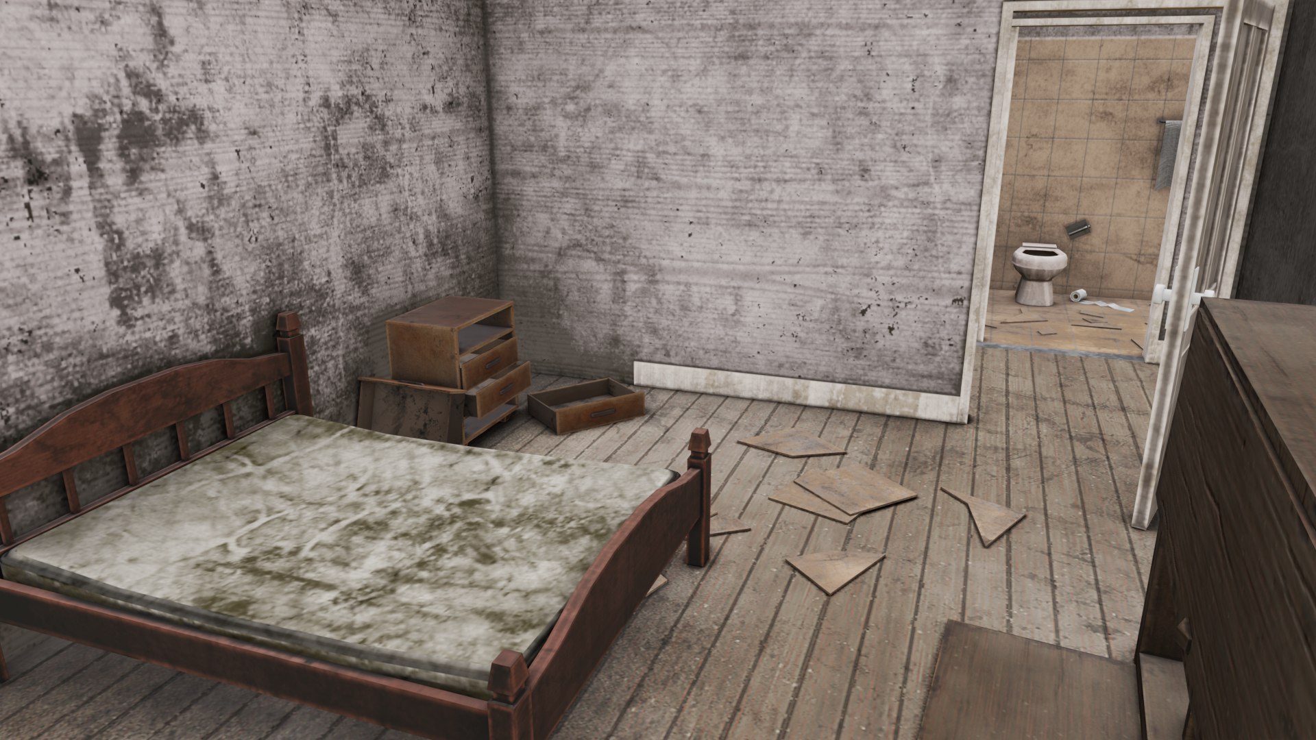 3D Abandoned Poor House With Interior - TurboSquid 1788722