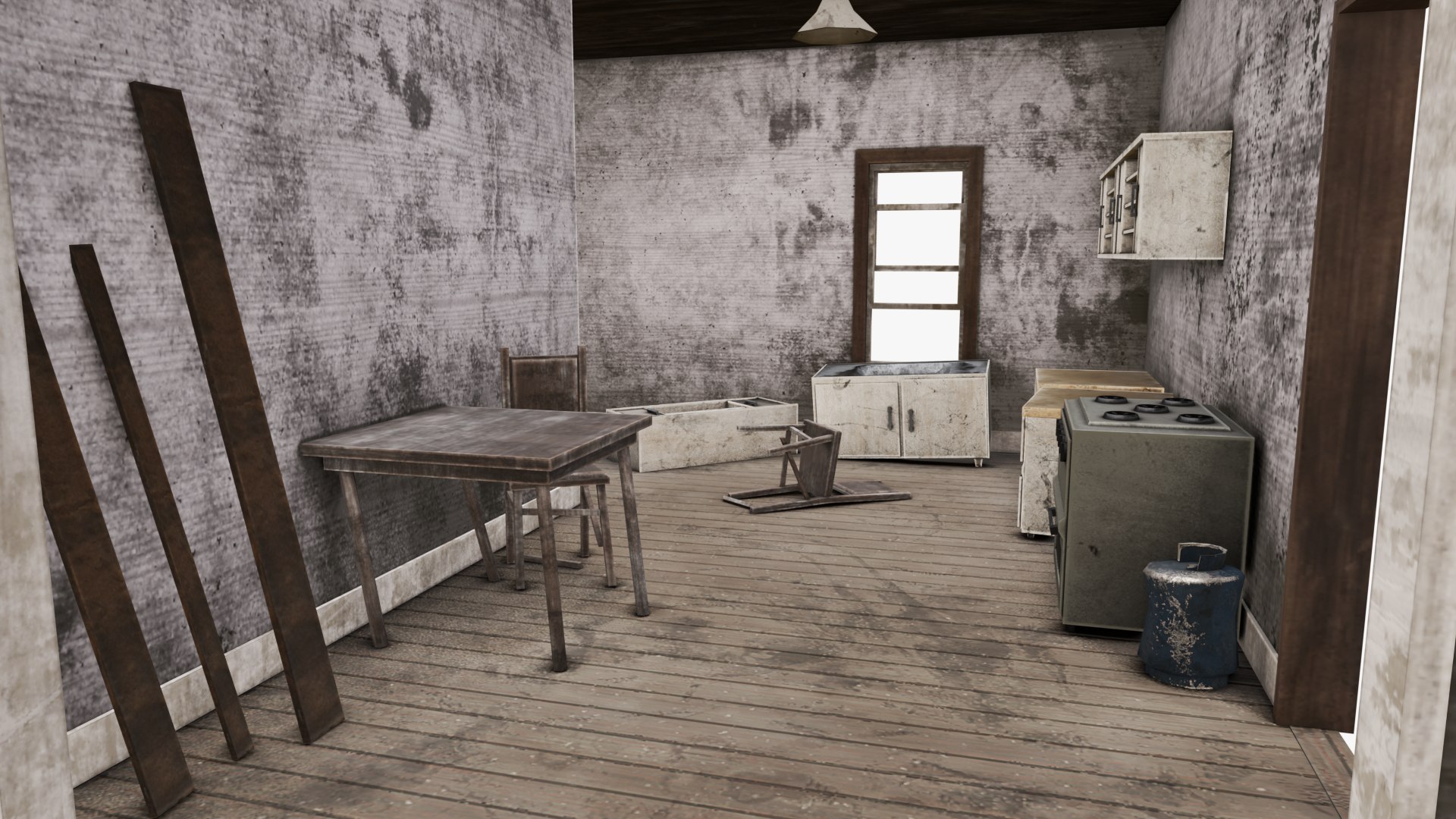 3D Abandoned Poor House With Interior - TurboSquid 1788722