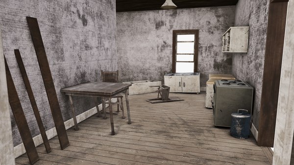 3D Abandoned Poor House With Interior - TurboSquid 1788722