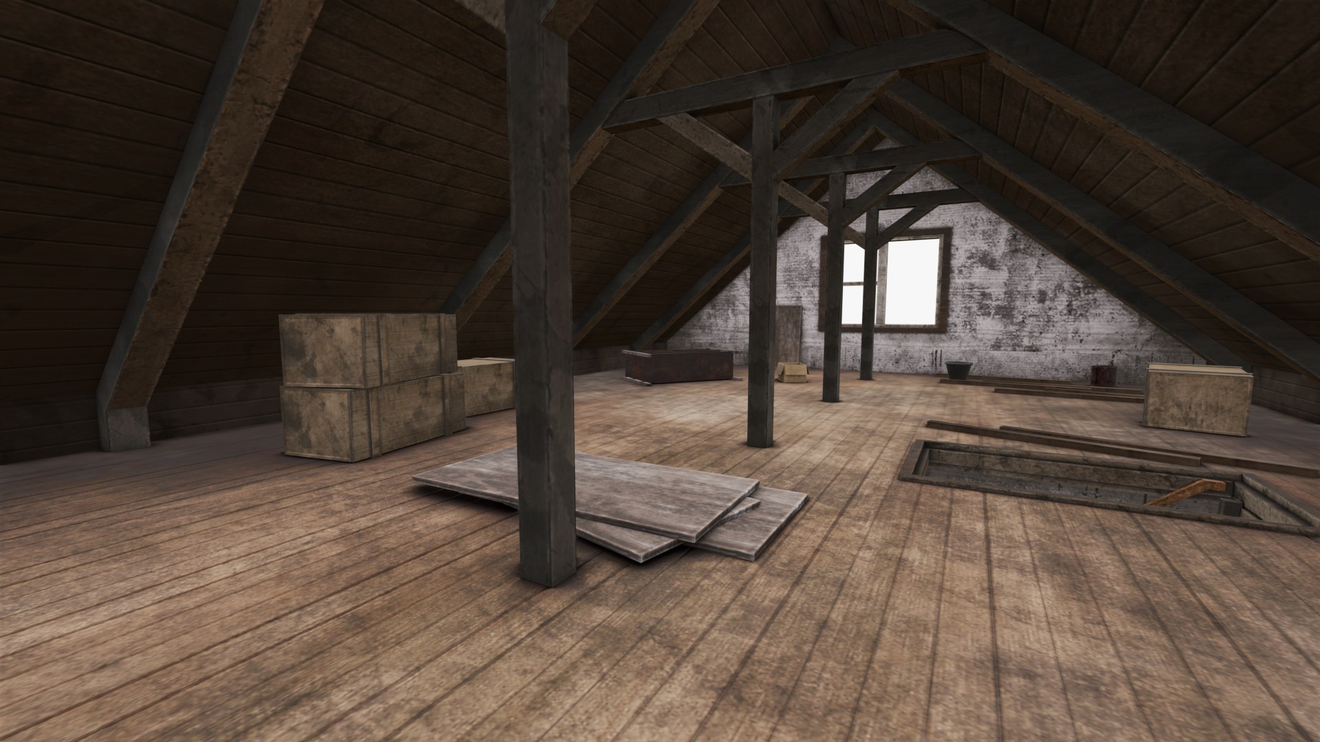 3D Abandoned Poor House With Interior - TurboSquid 1788722