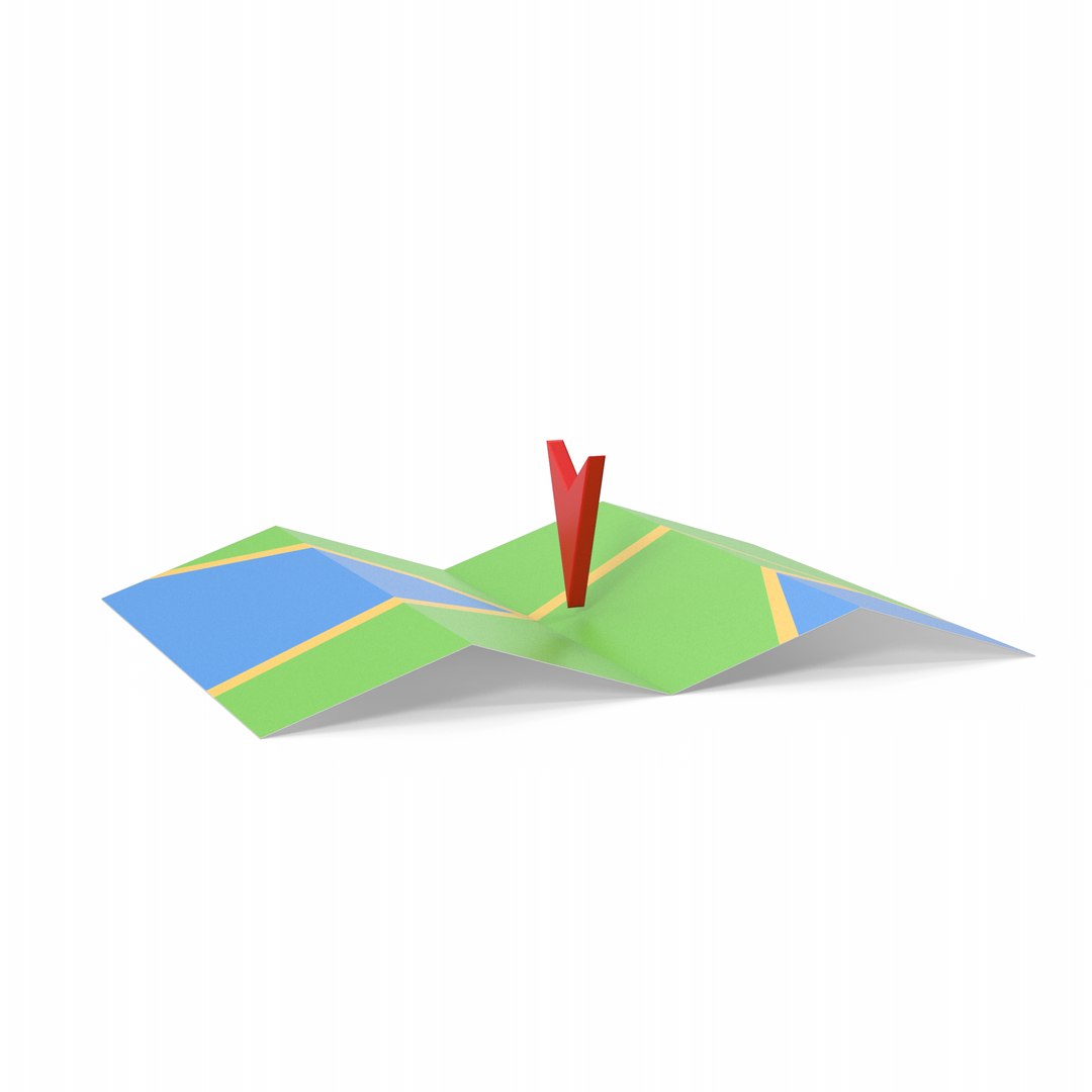 Map Paper And Arrow Pin 3D Model - TurboSquid 2209897