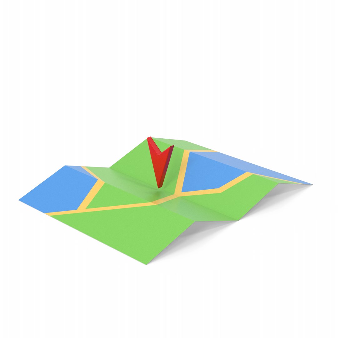 Map Paper And Arrow Pin 3D Model - TurboSquid 2209897