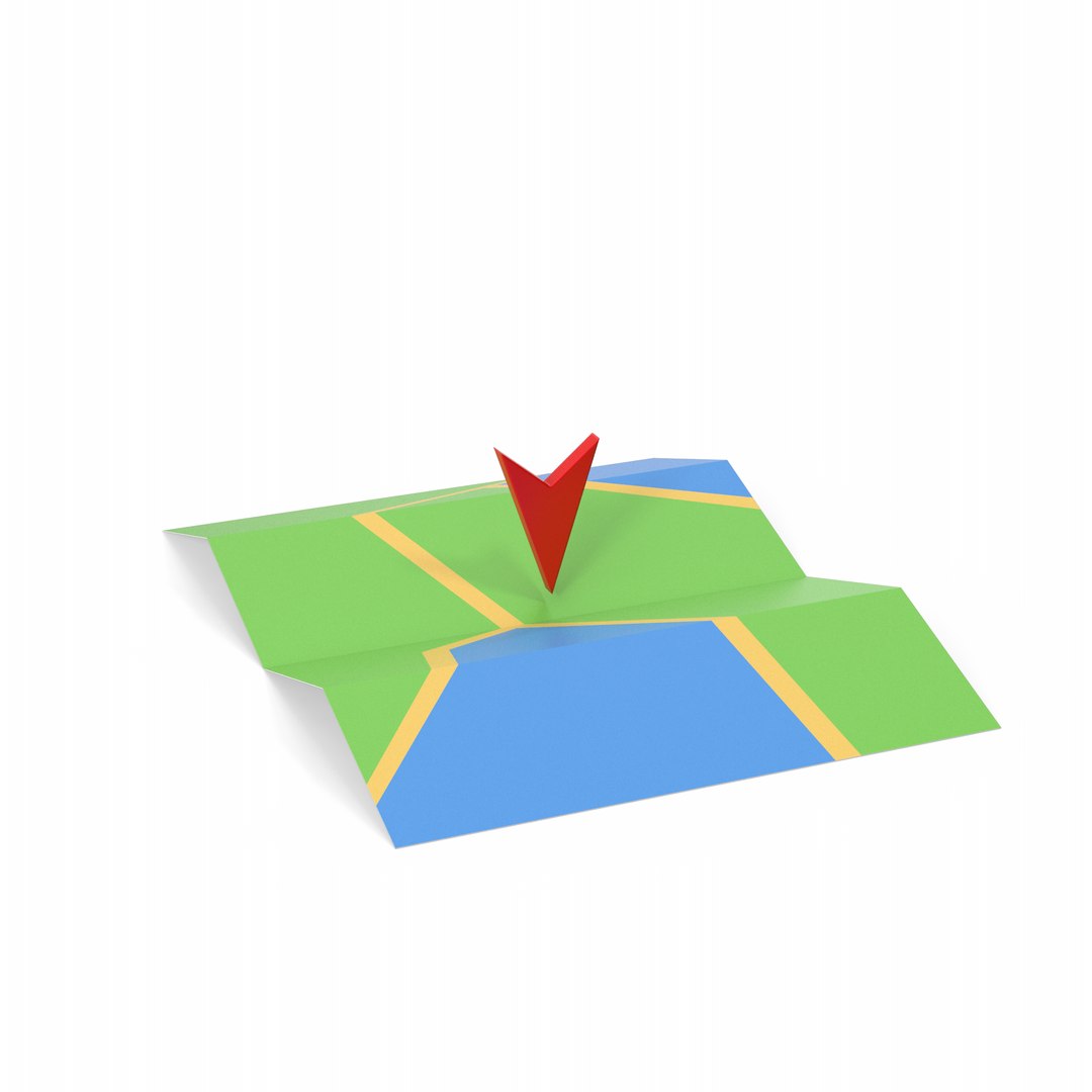 Map Paper And Arrow Pin 3D Model - TurboSquid 2209897