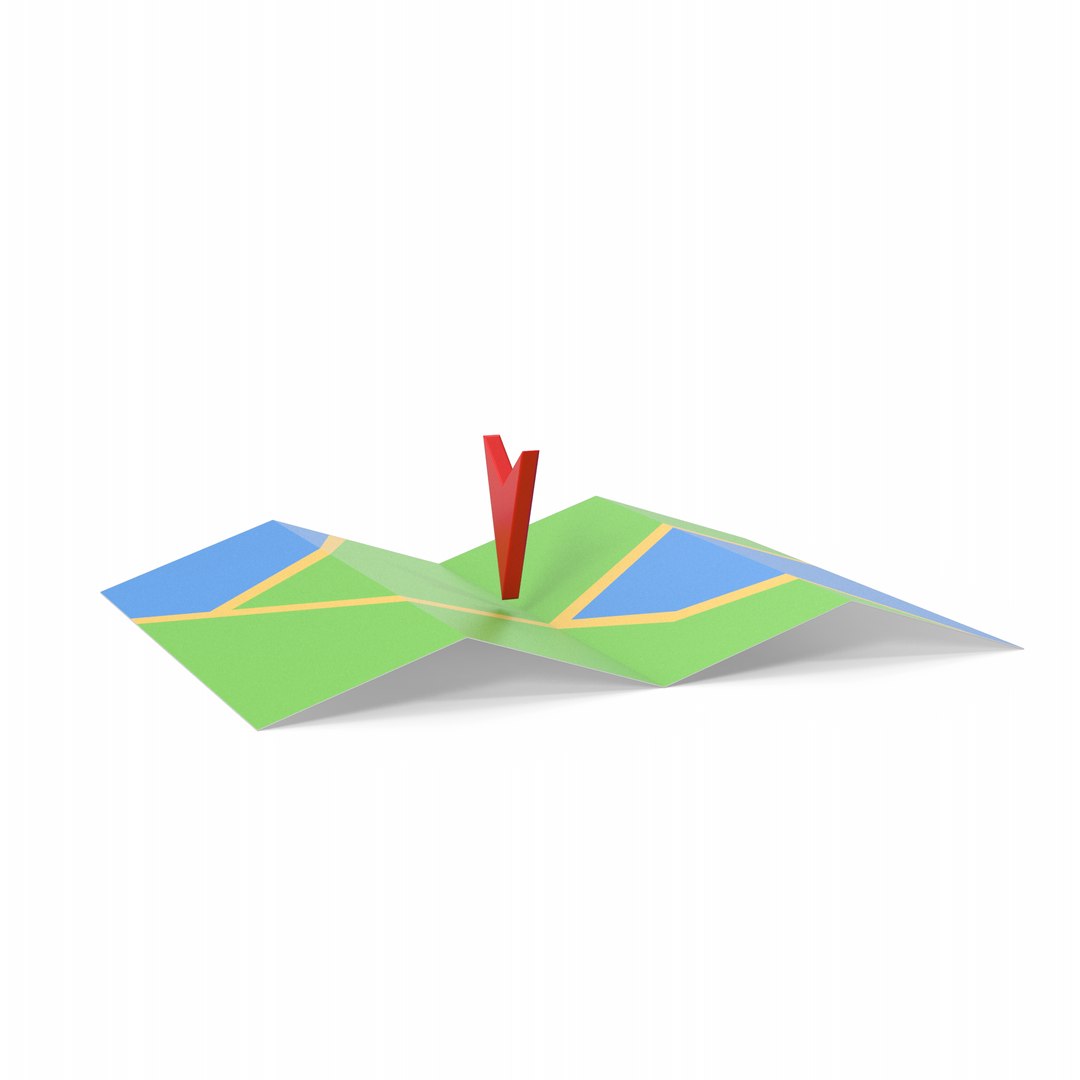 Map Paper And Arrow Pin 3D Model - TurboSquid 2209897