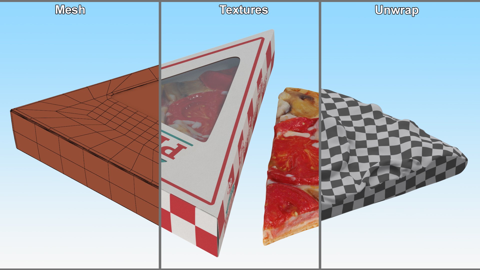3D Pizza Slice In Triangle Packaging Box - TurboSquid 2156932
