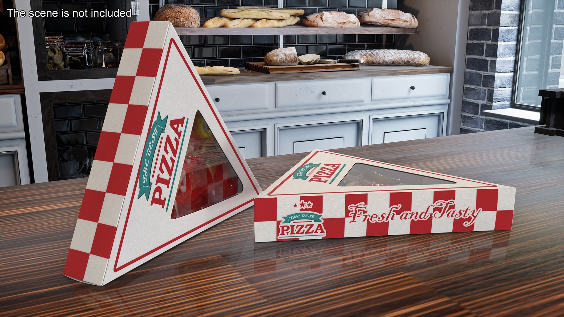 3D Pizza Slice In Triangle Packaging Box - TurboSquid 2156932