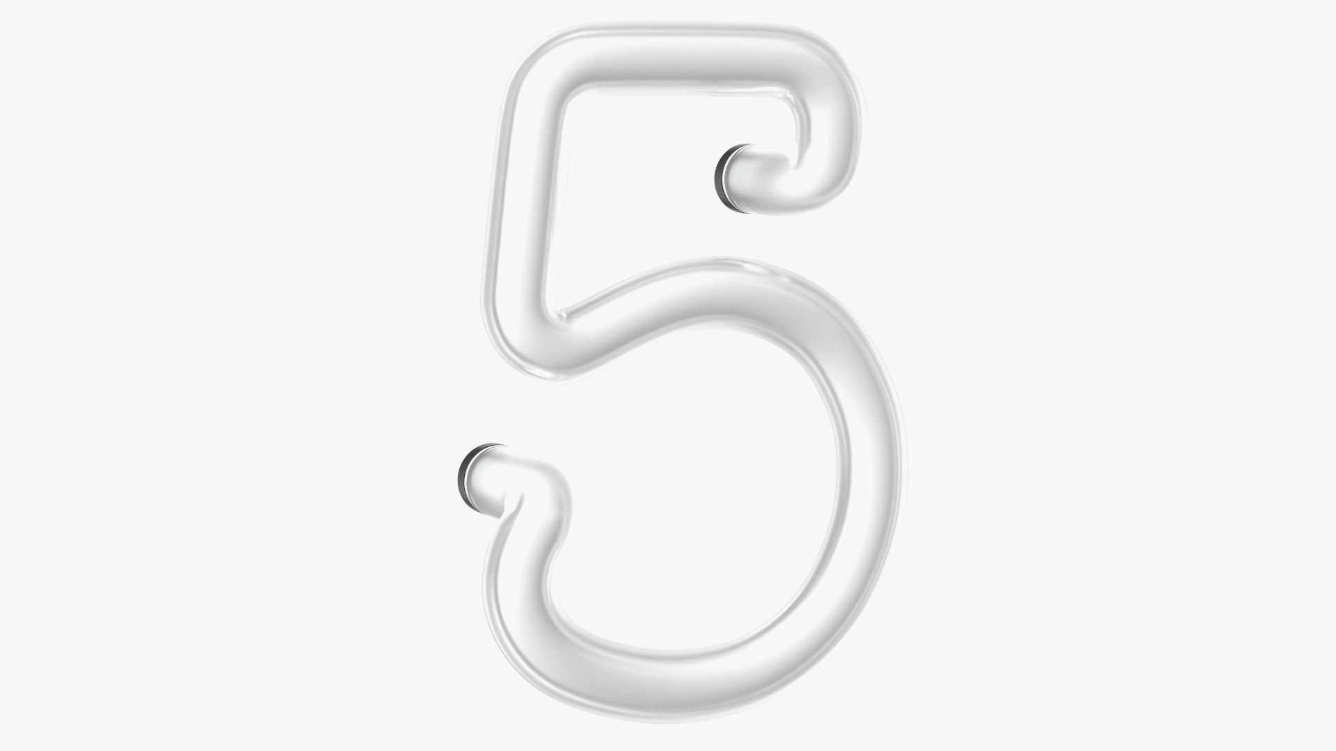 Neon Tube Light Number 5 3D - TurboSquid 1856425