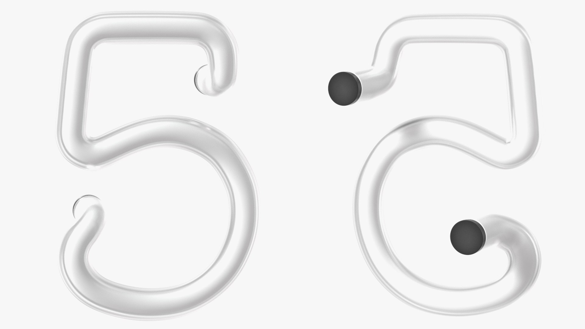 Neon Tube Light Number 5 3D - TurboSquid 1856425