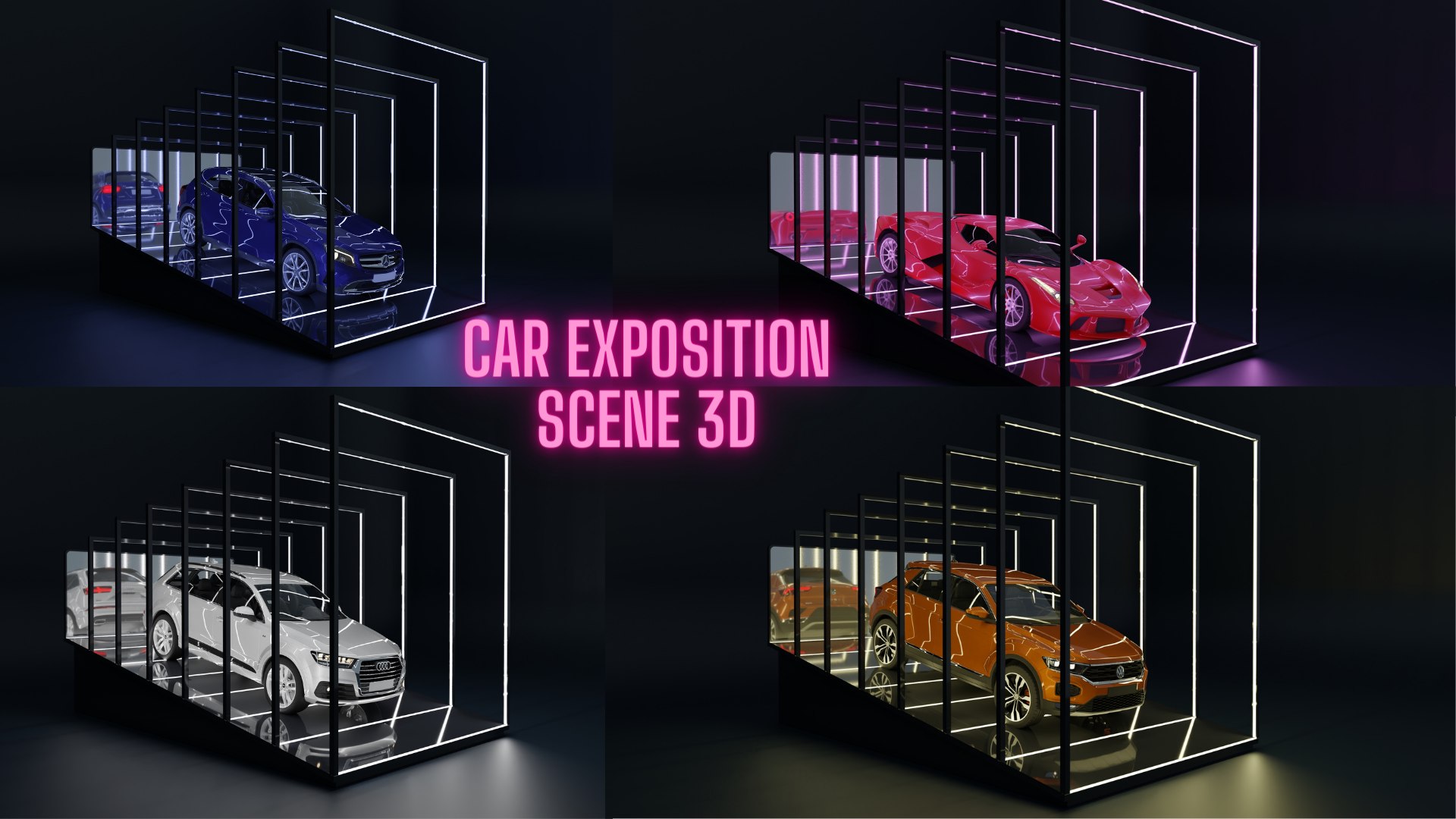 Car Exposition - Showroom Render Scene 3D Model - TurboSquid 1942831