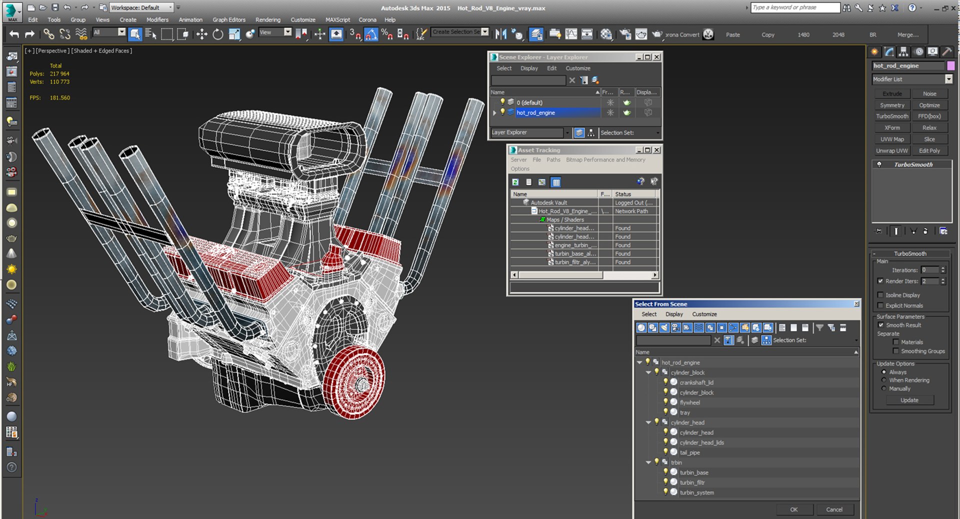 Hot rod v8 engine 3D model - TurboSquid 1300236