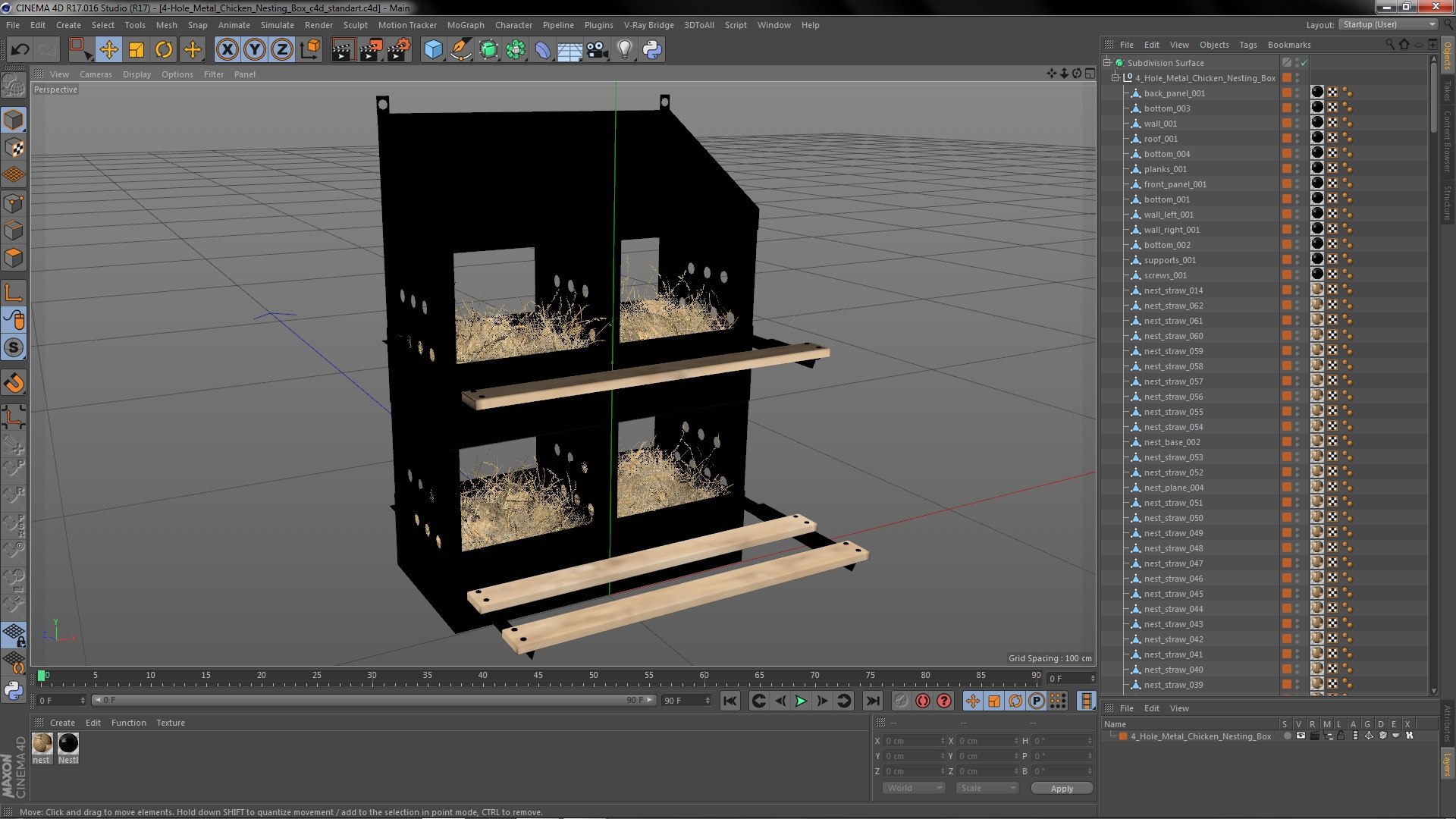4-Hole Metal Chicken Nesting Box 3D Model - TurboSquid 2076114