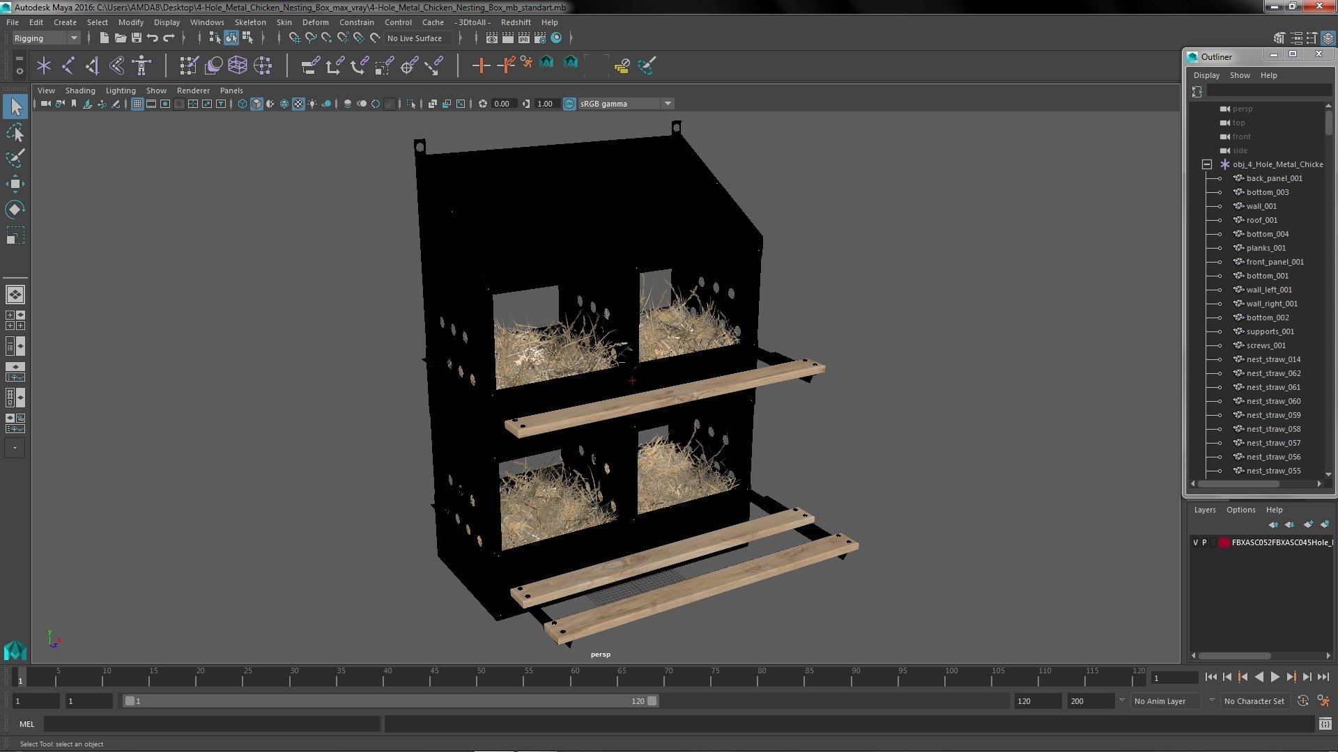 4-Hole Metal Chicken Nesting Box 3D Model - TurboSquid 2076114