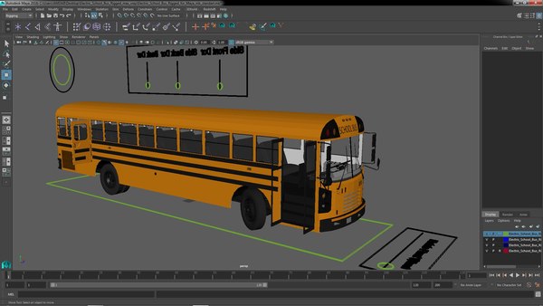 Maya용으로 조작된 전기 스쿨버스 3D 모델 - TurboSquid 2149924