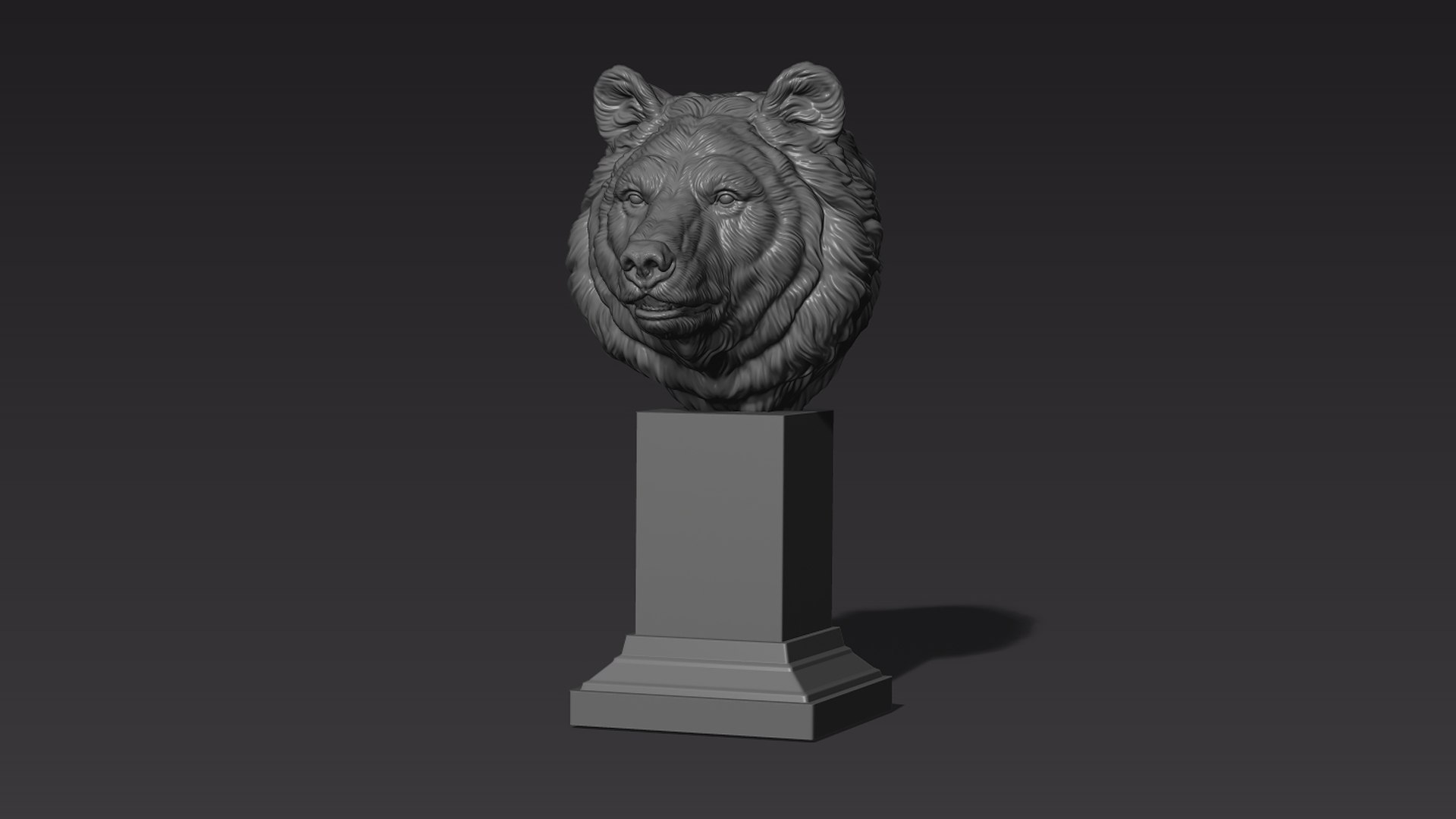 3D Model Bear Head Shaggy - TurboSquid 2073805