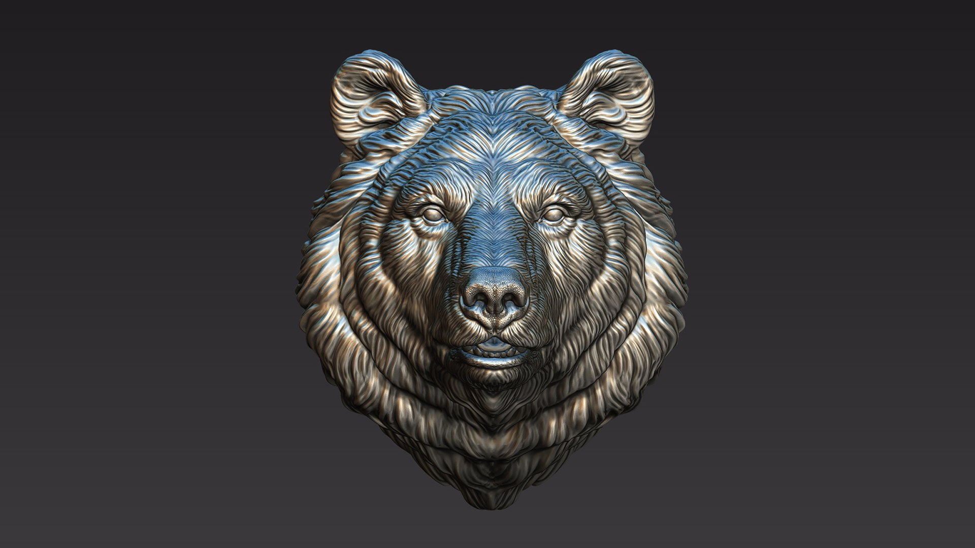 3D Model Bear Head Shaggy - TurboSquid 2073805