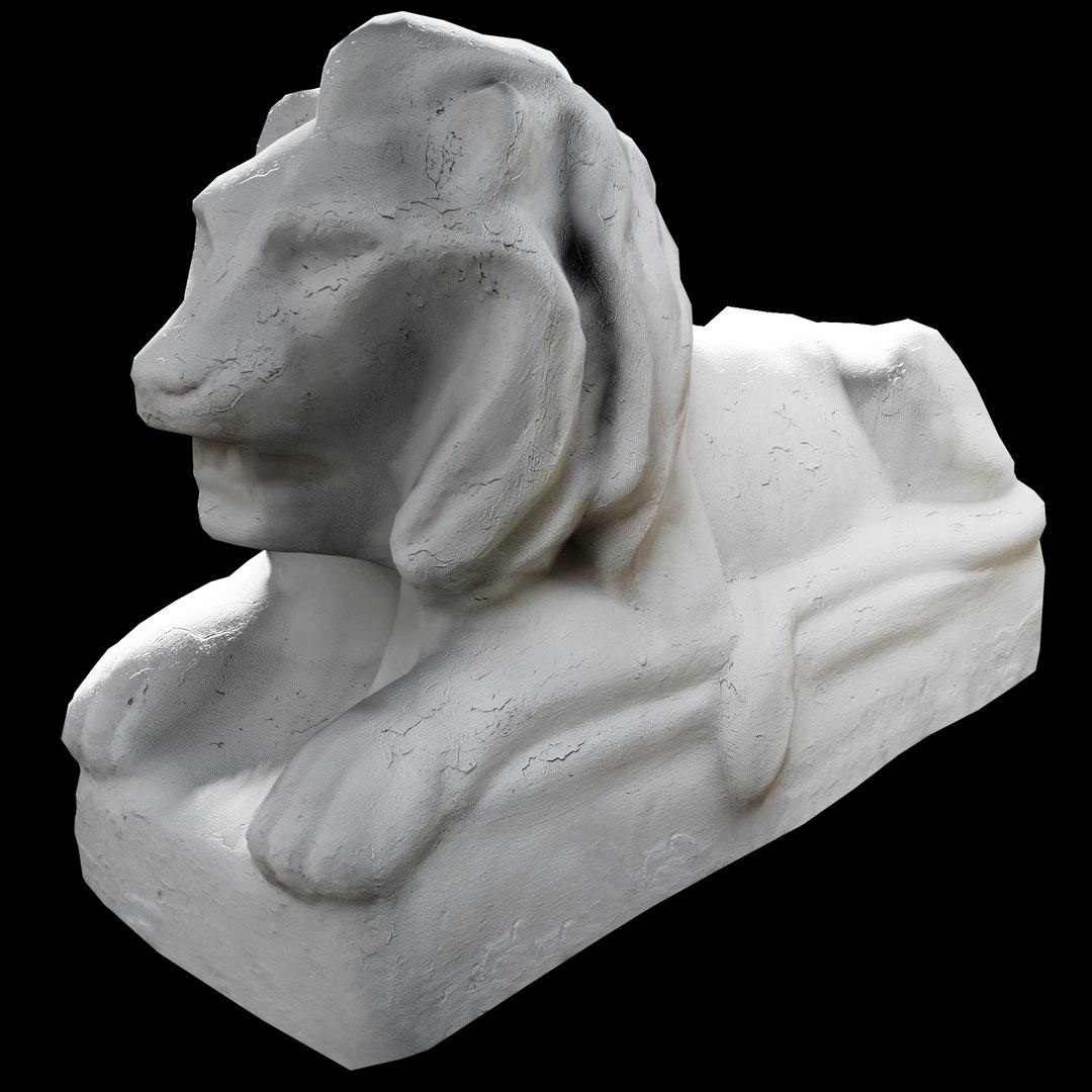 3D White Lion Sculpture Model - TurboSquid 1811797